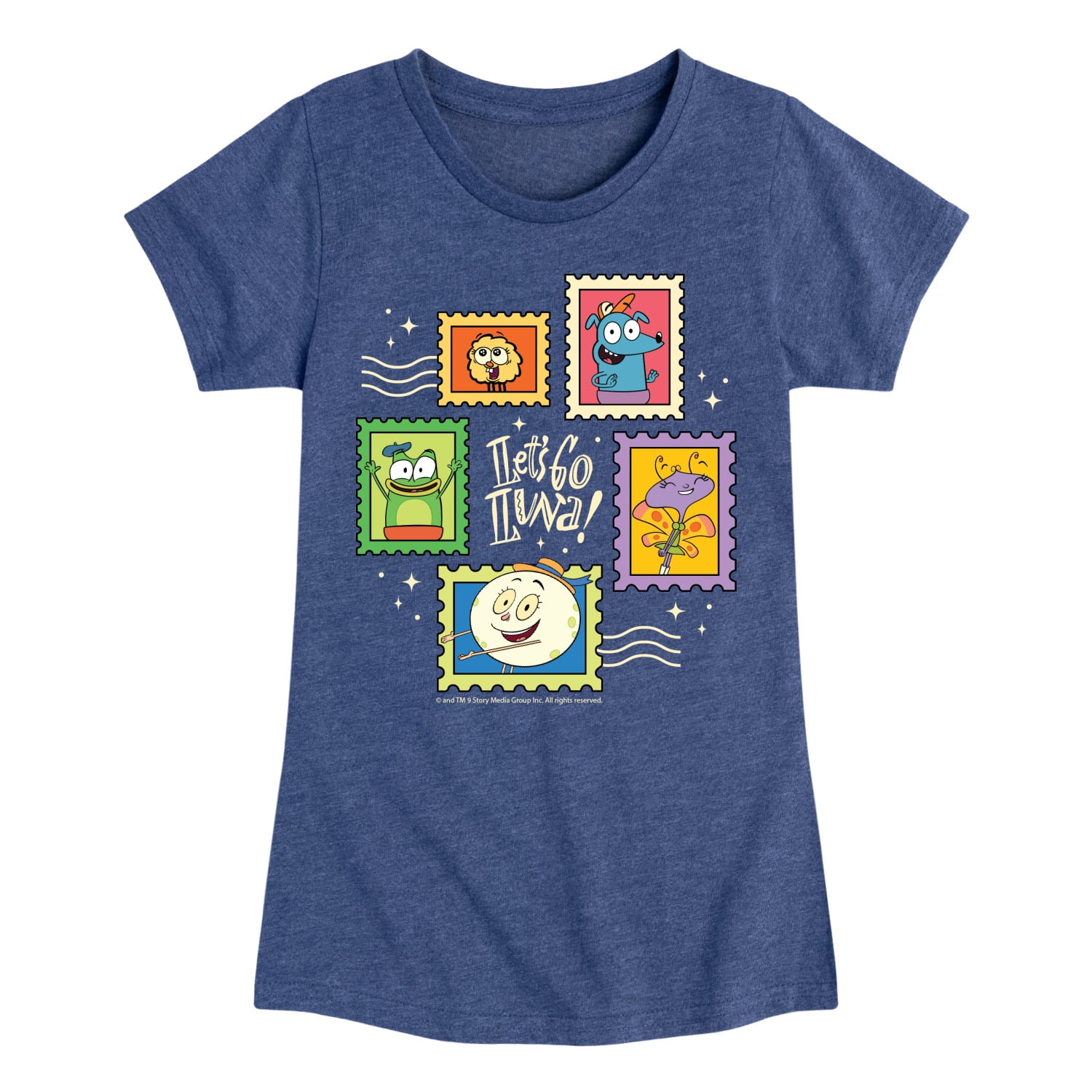 Lets Go Luna - Luna Stamps - Toddler And Youth Girls Fitted Short Sleeve Tee - Walmart.com
