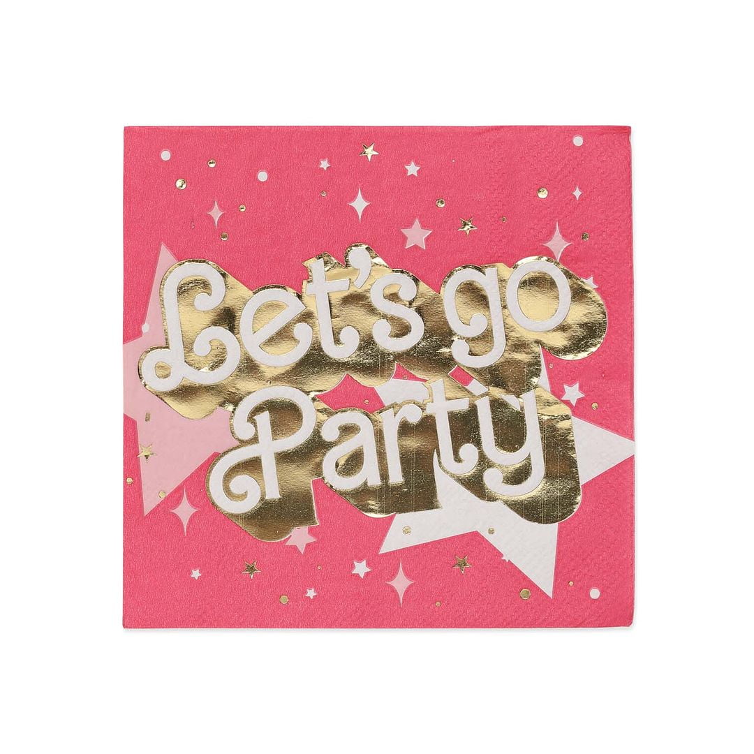 Lets Go Party Beverage Napkins / 50 Square Cocktail Napkins With Real ...