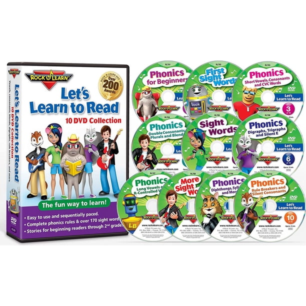 Let’s Learn to Read 10 DVD Collection by Rock ‘N Learn (170 sight words ...