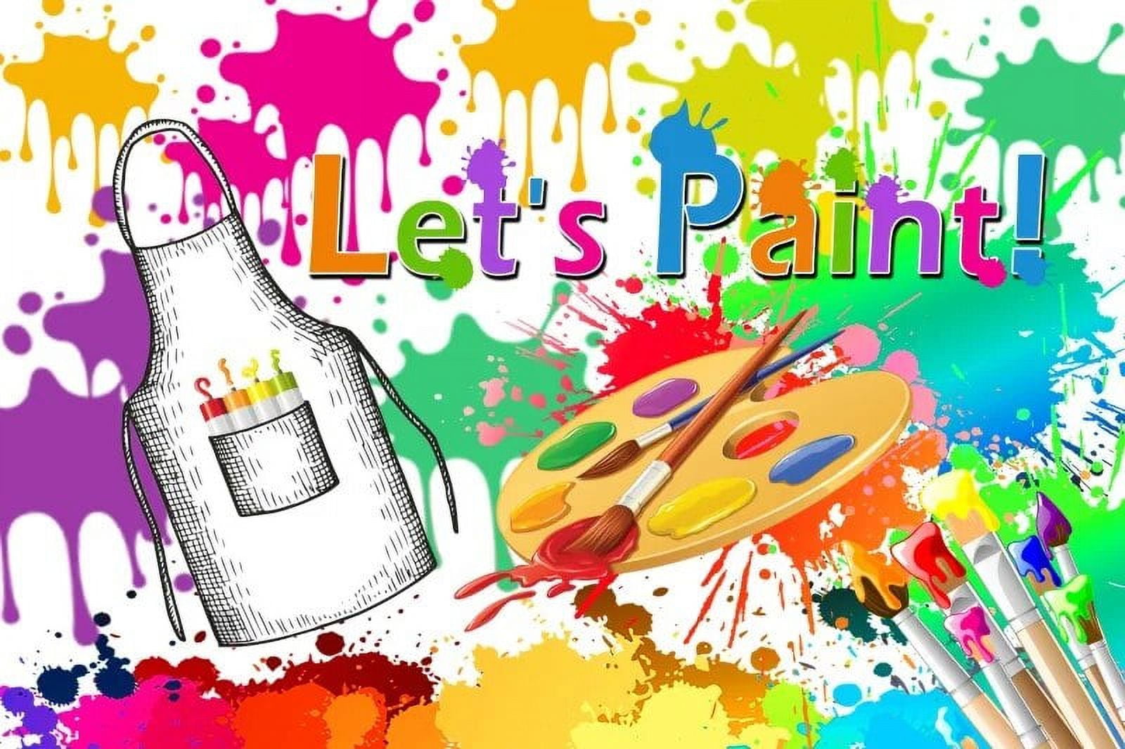 Lets Paint Backdrop Birthday Party Painting a Mess Splatter Colorful ...