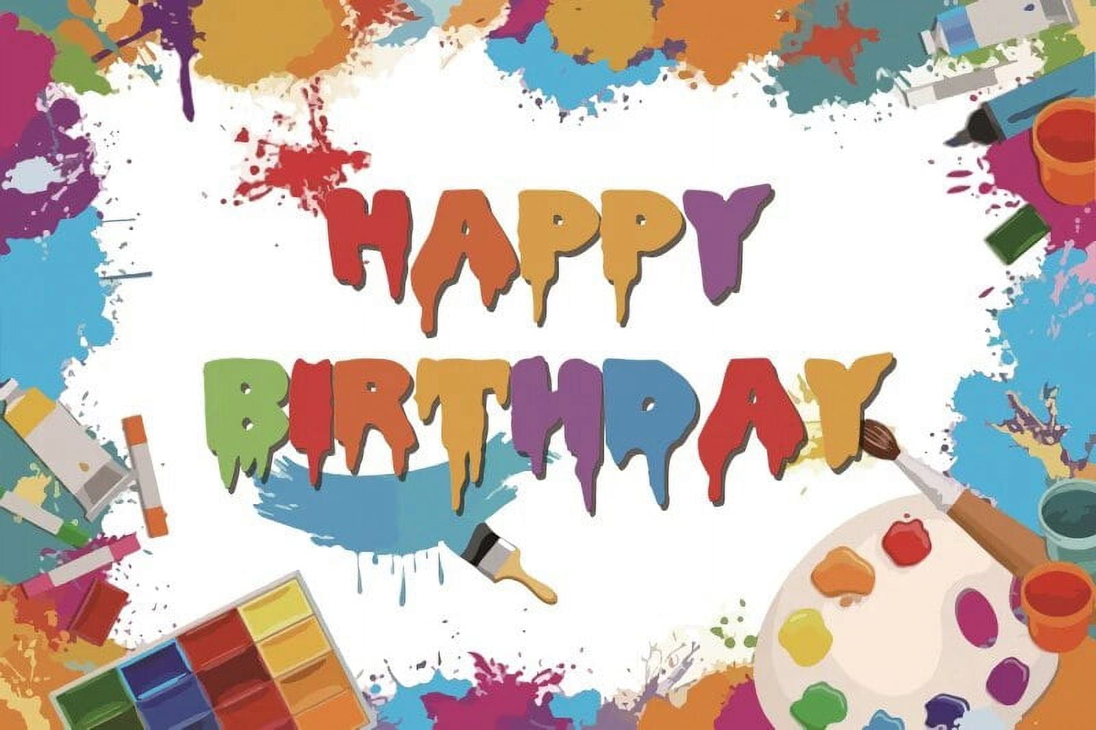 Lets Paint Backdrop Birthday Party Painting a Mess Splatter Colorful ...