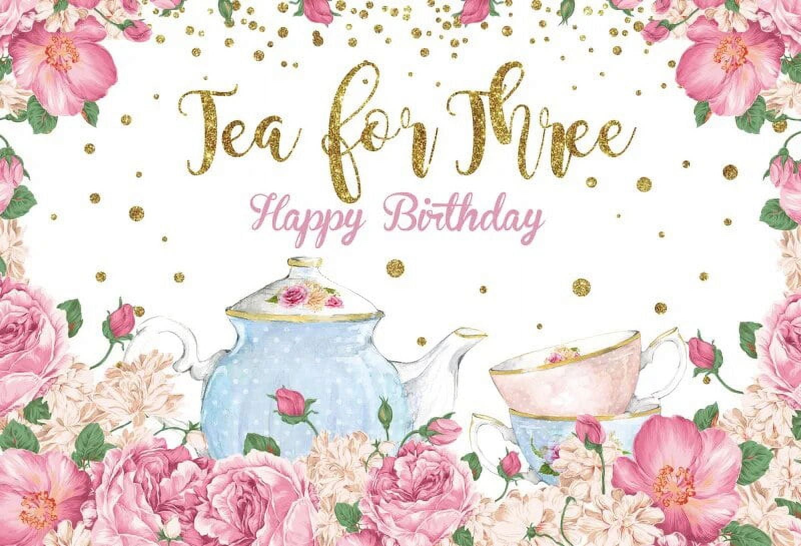 Lets Partea Backdrop Spring Pink Floral Glitter Sweet Girl Garden ...