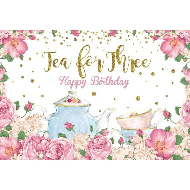 Lets Partea Backdrop Spring Pink Floral Glitter Sweet Girl Garden ...