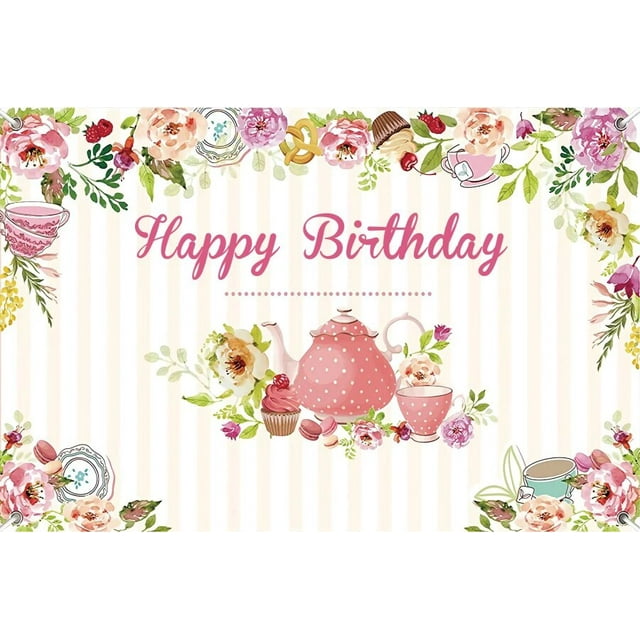 Lets Partea Backdrop Spring Pink Floral Glitter Sweet Girl Garden ...