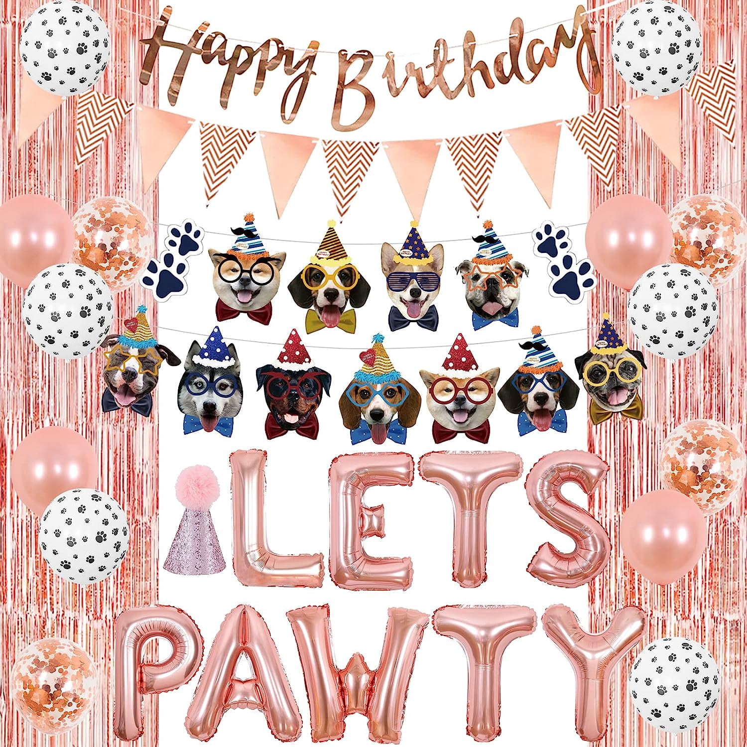 Lets Pawty Birthday Decorations Dog Pet Birthday Party Supplies - Lets ...
