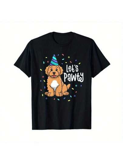 Lets Pawty Goldendoodle Dog Themed Birthday Party Outfit T-Shirt Daily ...