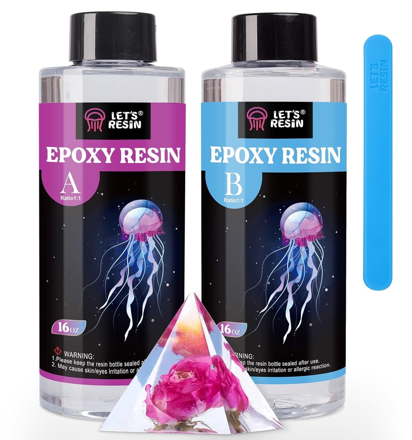 Lets Resin Crystal Clear Epoxy Resin, 32oz Bubble Free, Table Top ...
