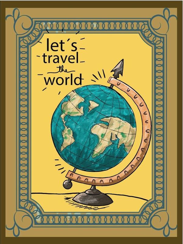 Lets Travel The World/Globe Metal Wall Plaque Art Vintage tin sign ...