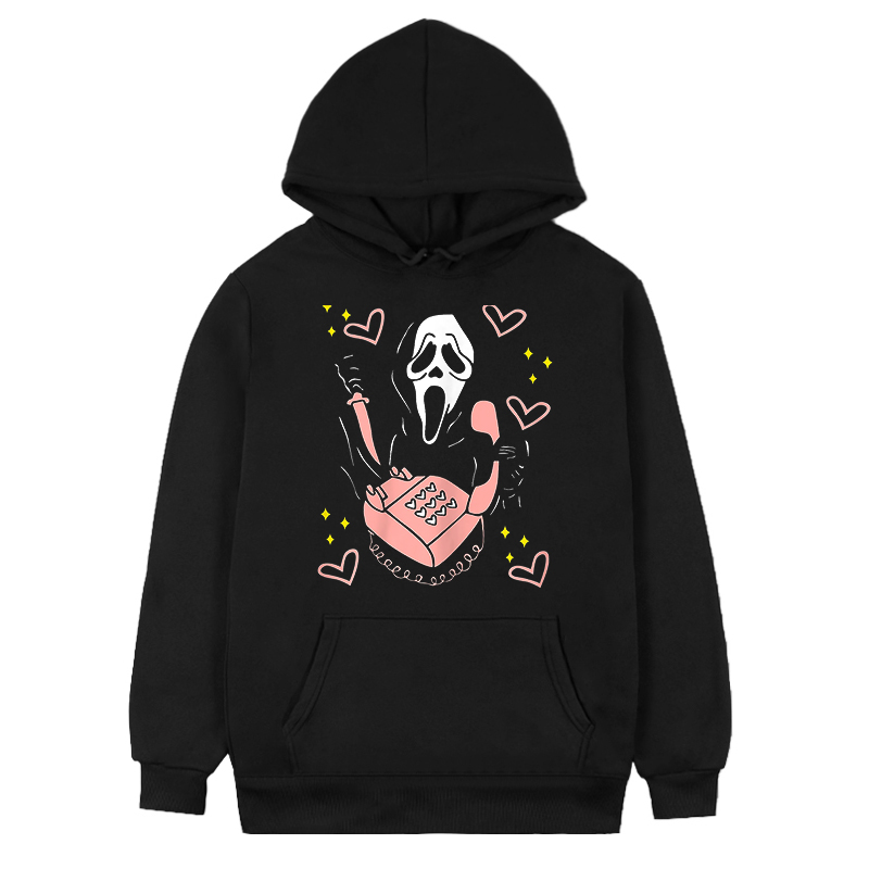 Lets Watch Hoodies Scary Movies Scream Horror Skull Halloween Winter ...