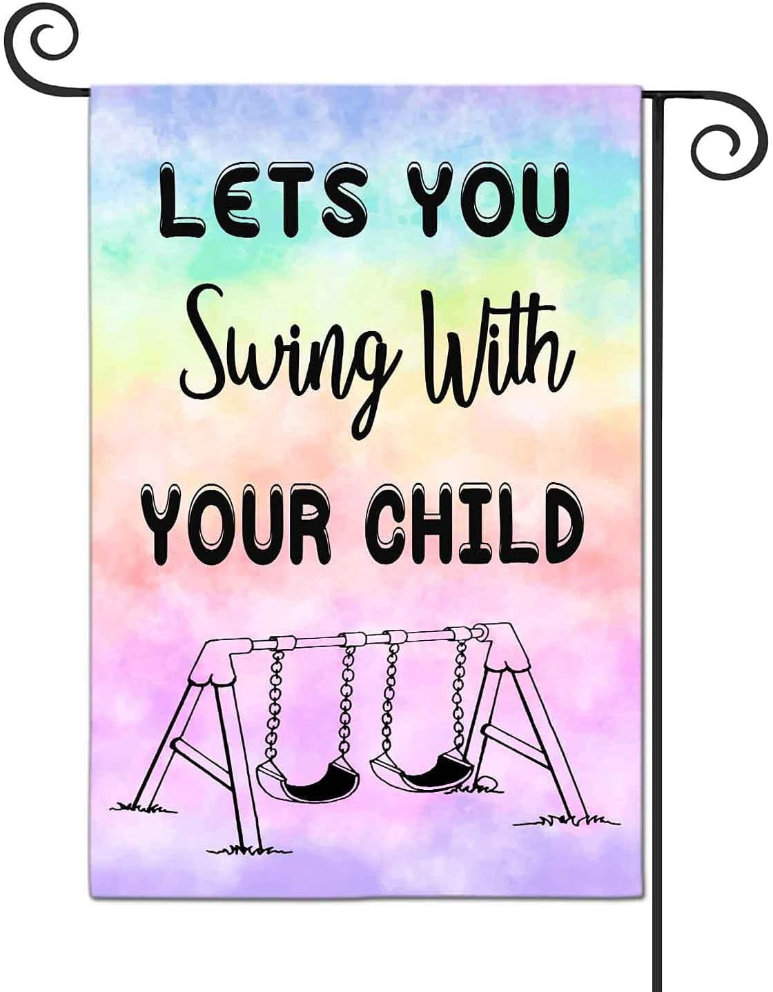 Lets You Swing With Your Child Garden Flags Decorative Outdoor Flags ...