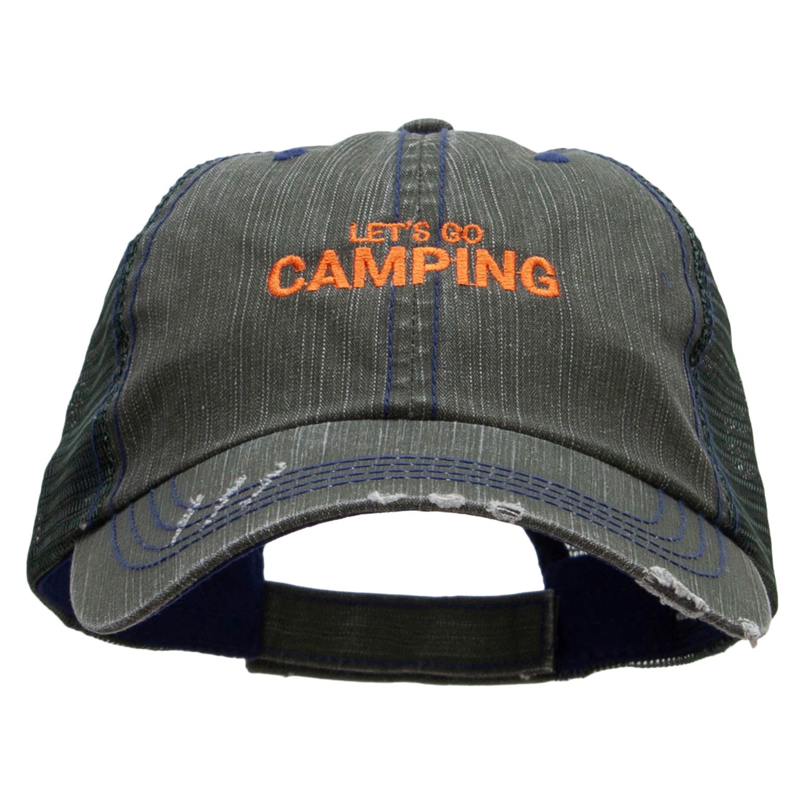 Lets go Camping Embroidered Low Profile Special Cotton Mesh Cap - Green ...