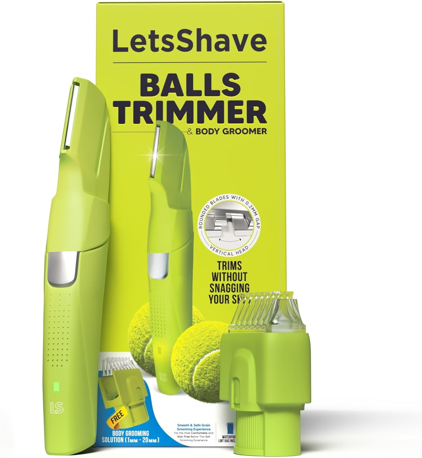LetsShave Balls and Body Trimmer for Menelectric Trimmer for Groin & Pubic Hair Area 90Min Run ...