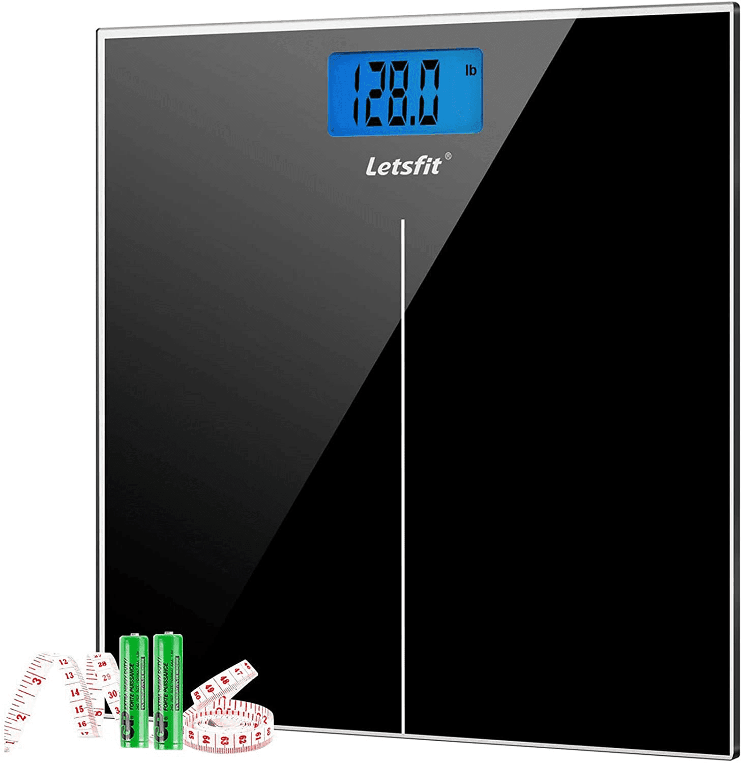 Letsfit Digital Body Weight Scale, Bathroom Scale with Large Backlit Display, Step-On Technology ...