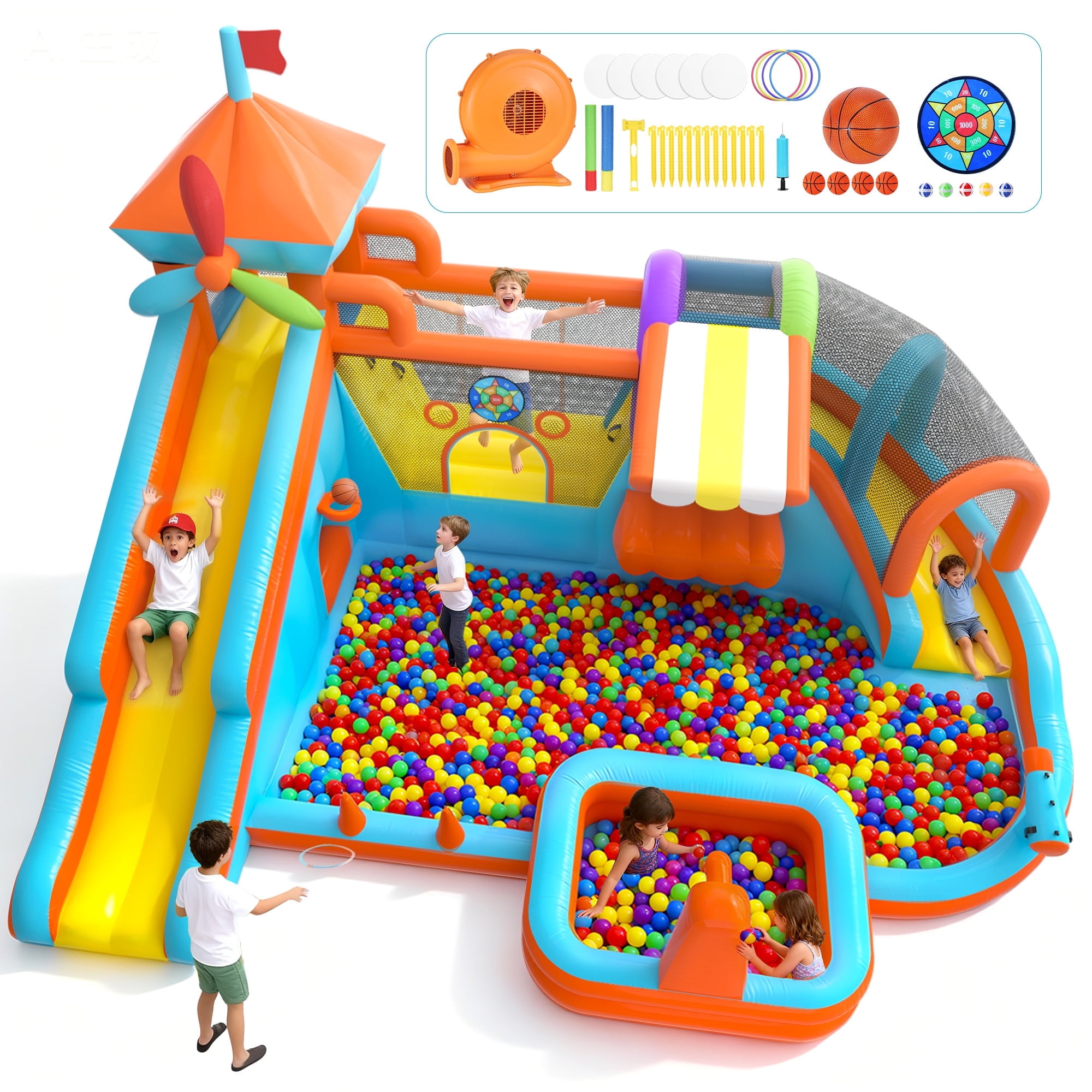 Letsgokid 17.5×13 FT 12 in 1 Inflatable Bounce House for Kids with ...