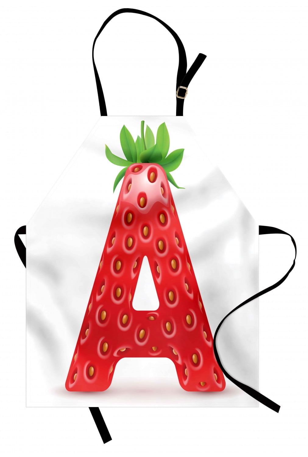 Letter A Apron Letter A in Strawberry Style with Green Leaves Alphabet ...