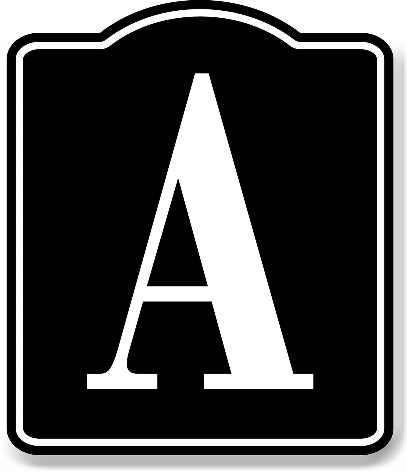 Letter A Bin Aisle Row Marker Label BLACK Aluminum Composite Sign, 20 ...