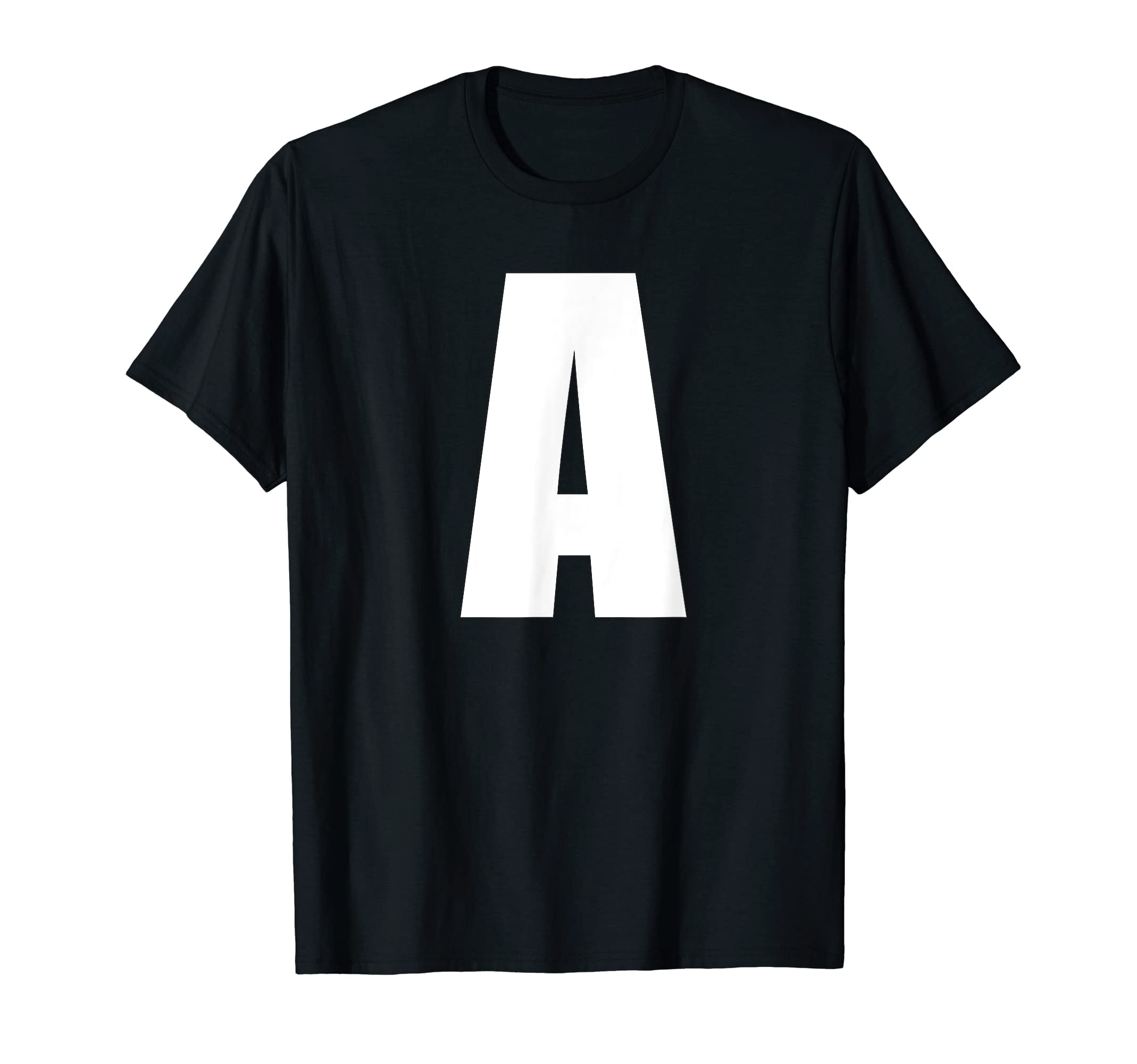 Letter A Bold White Capital Letter for Team Names or Words T-Shirt ...
