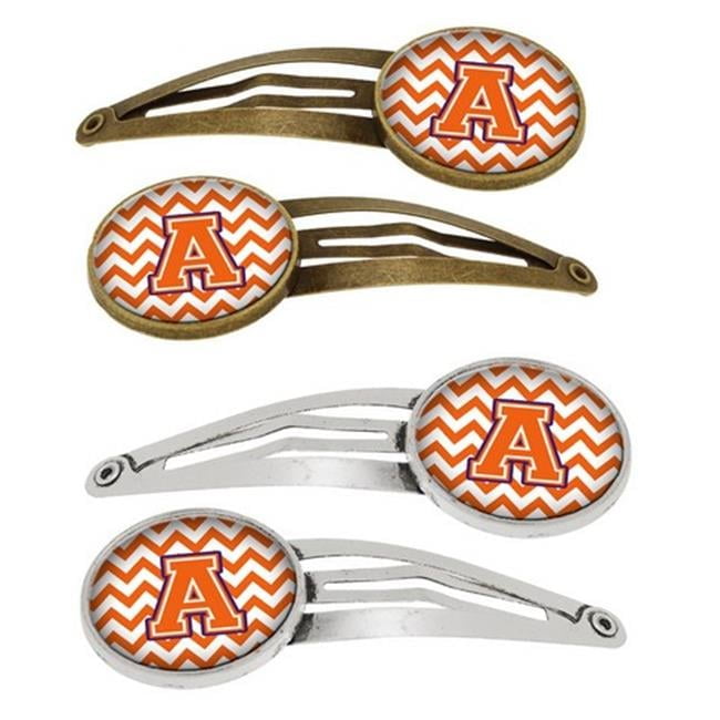 Letter A Chevron Orange & Regalia Barrettes Hair Clips - Walmart.com