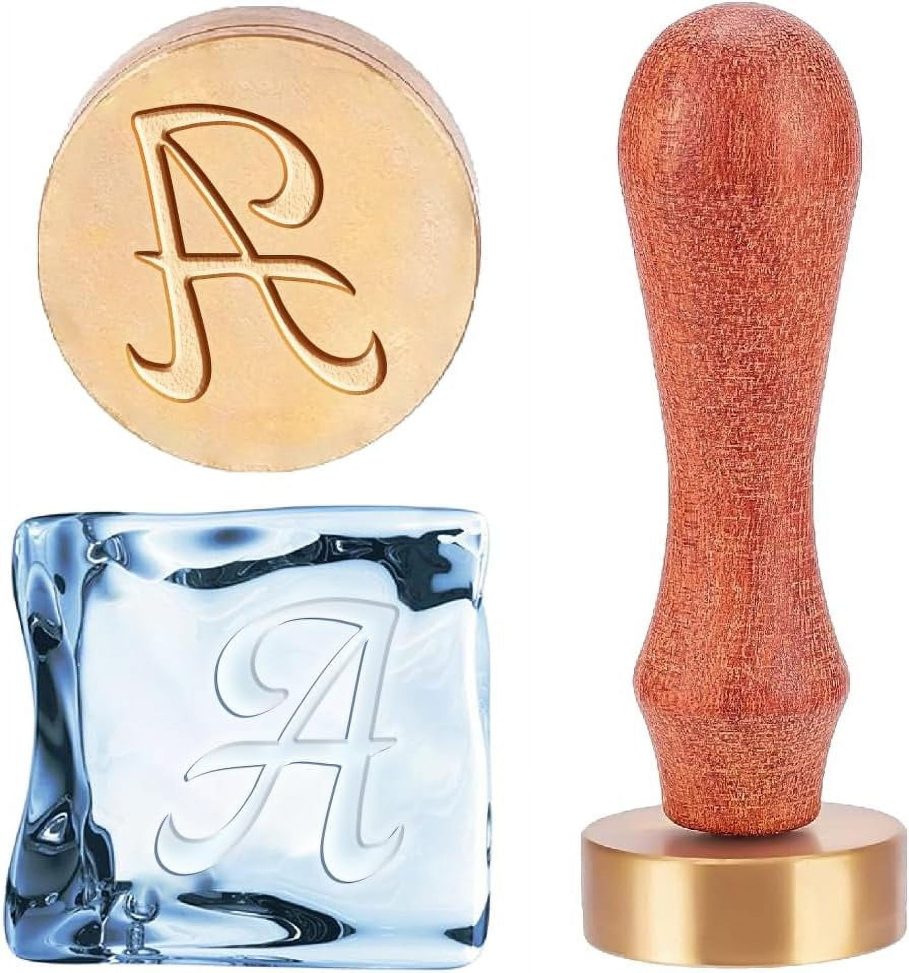 Letter A Ice Stamp Ice Bar Drinks Stamp with Pear Wood Handle and ...