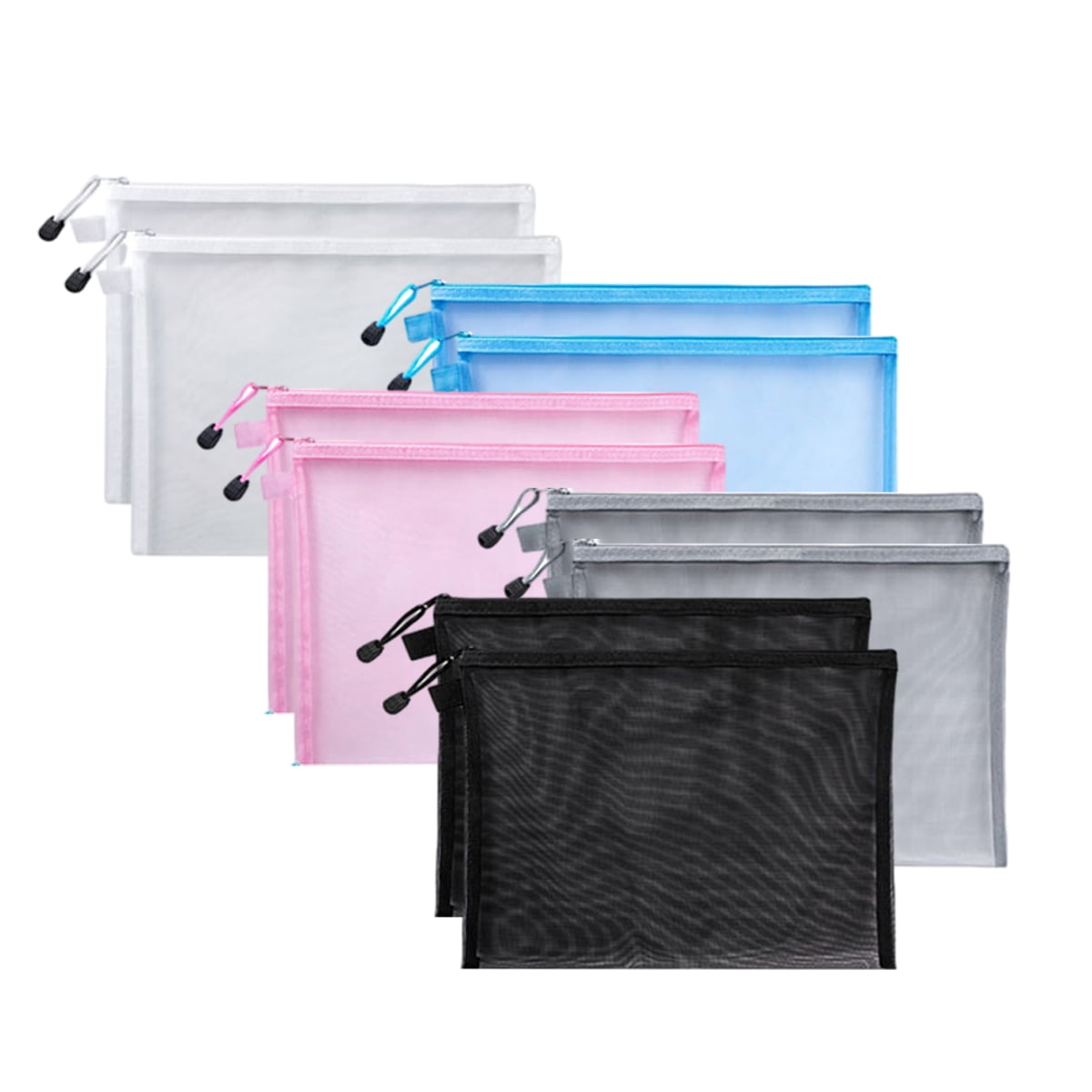 Letter/A4 Size File Folders 10pcs Mesh Zipper Pouch Document Bag ...