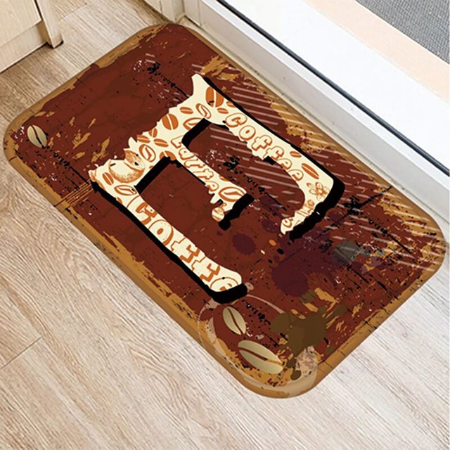 Letter Anti-Slip Doormat Kitchen Mat Coffee Letters Floor Carpet ...