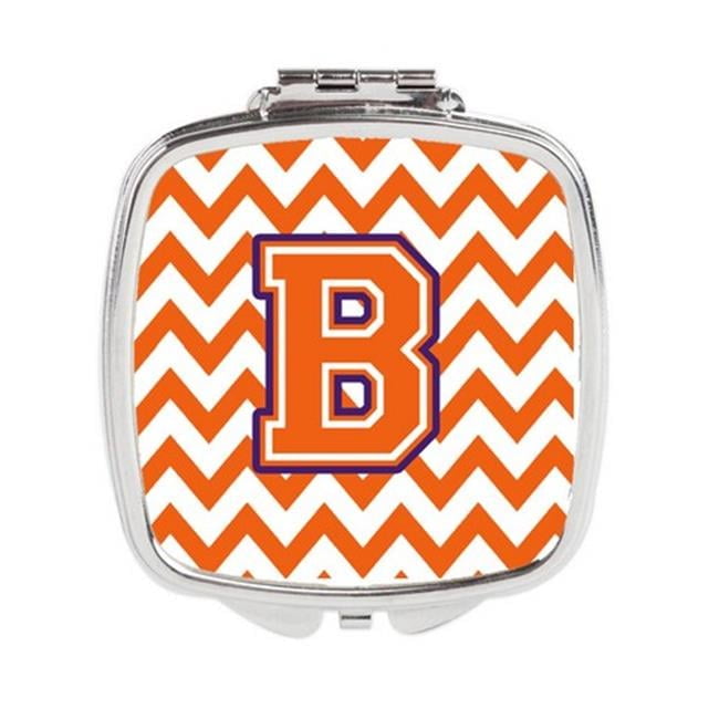Letter B Chevron Orange & Regalia Compact Mirror - Orange & Regalia ...