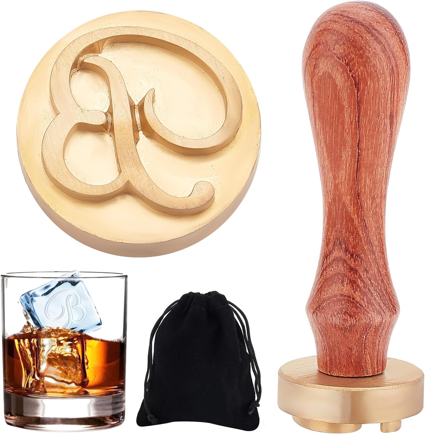 Letter B Ice Stamp 1.2inch Initials Ice Cube Stamp Removable Brass Head ...