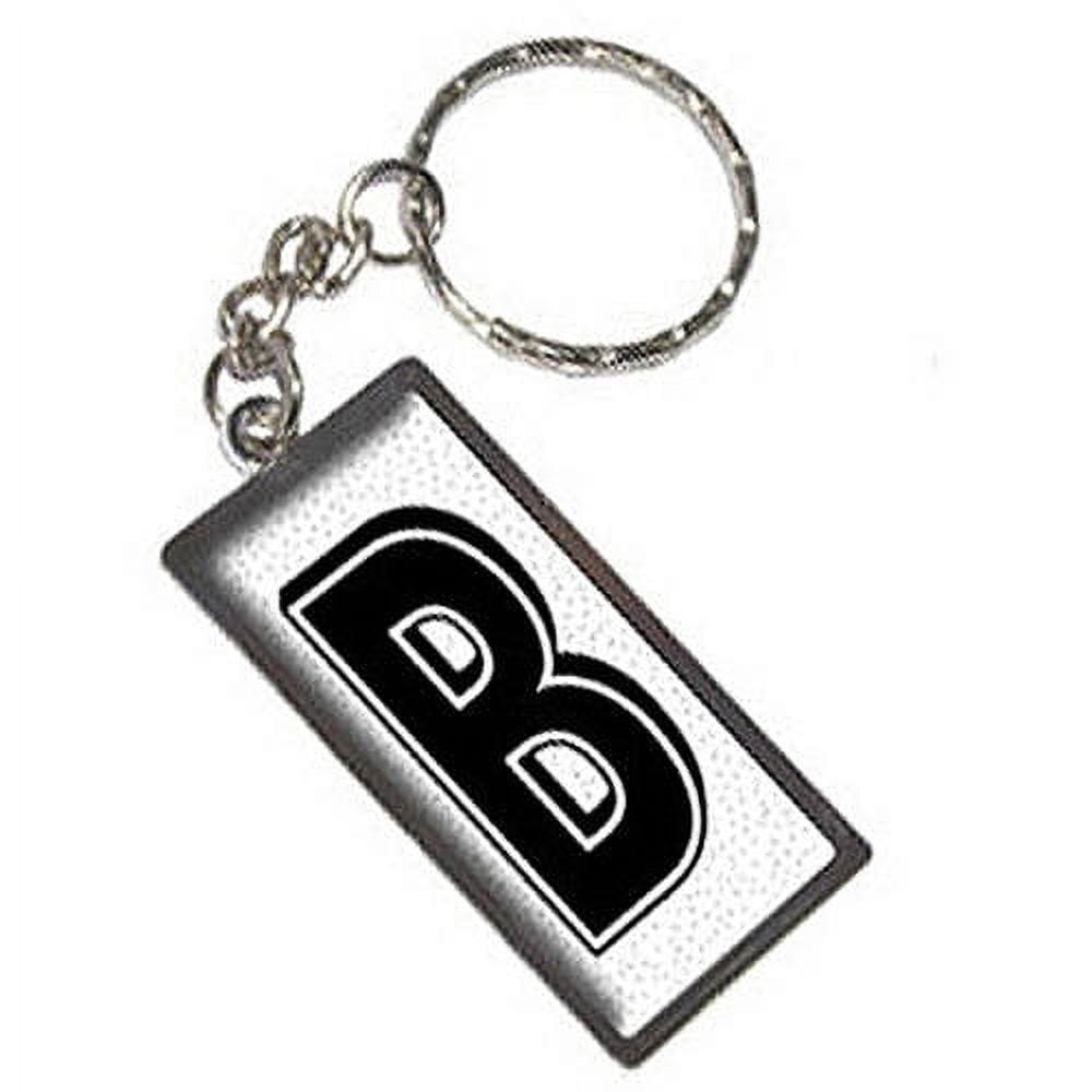 Letter B Initial Sprinkles Black White Keychain Key Chain Ring ...