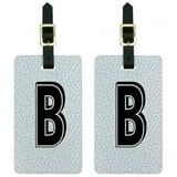 Letter B Initial Sprinkles Black White Luggage Tags Suitcase ID, Set of ...