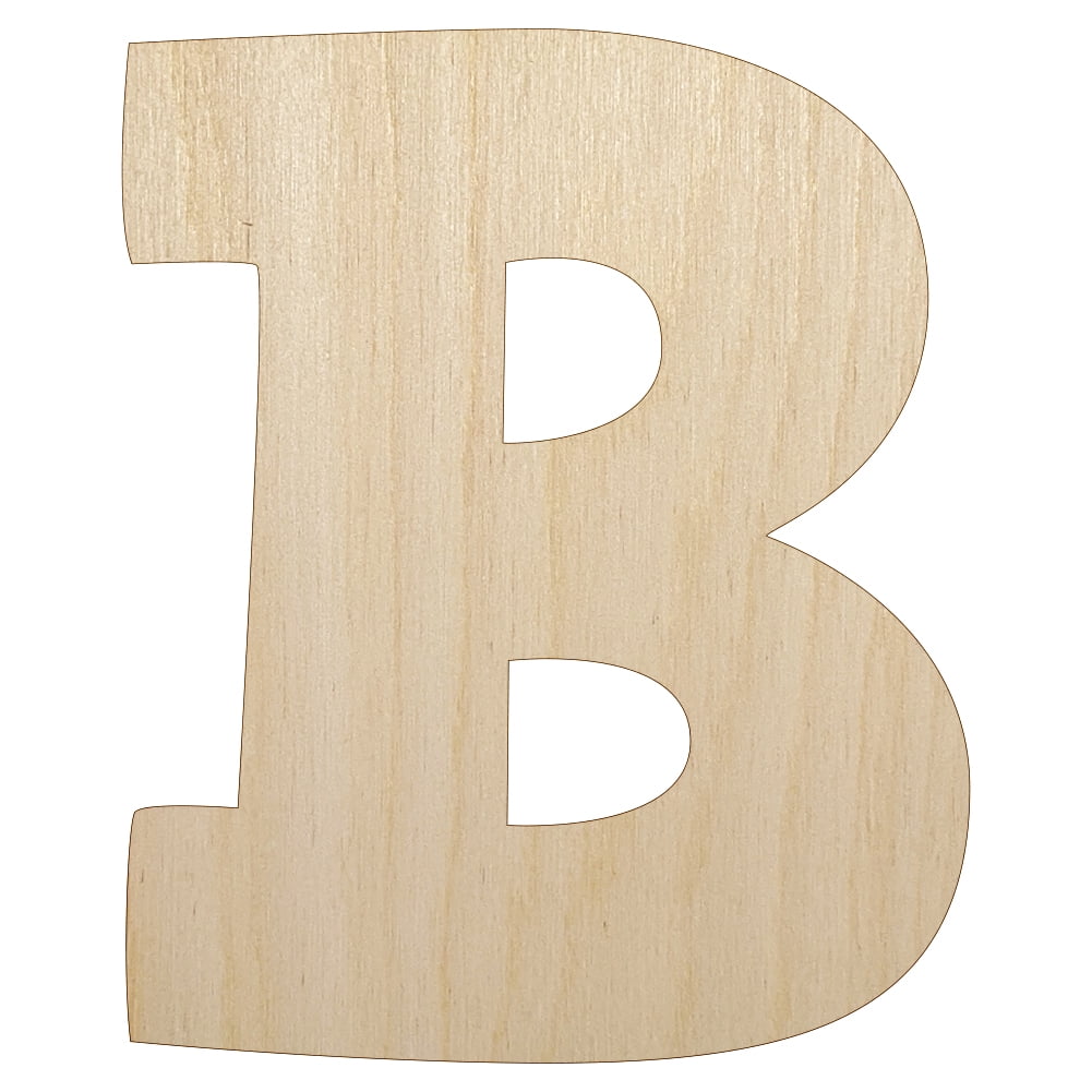 Letter B Uppercase Fun Bold Font Wood Shape Unfinished Piece Cutout ...