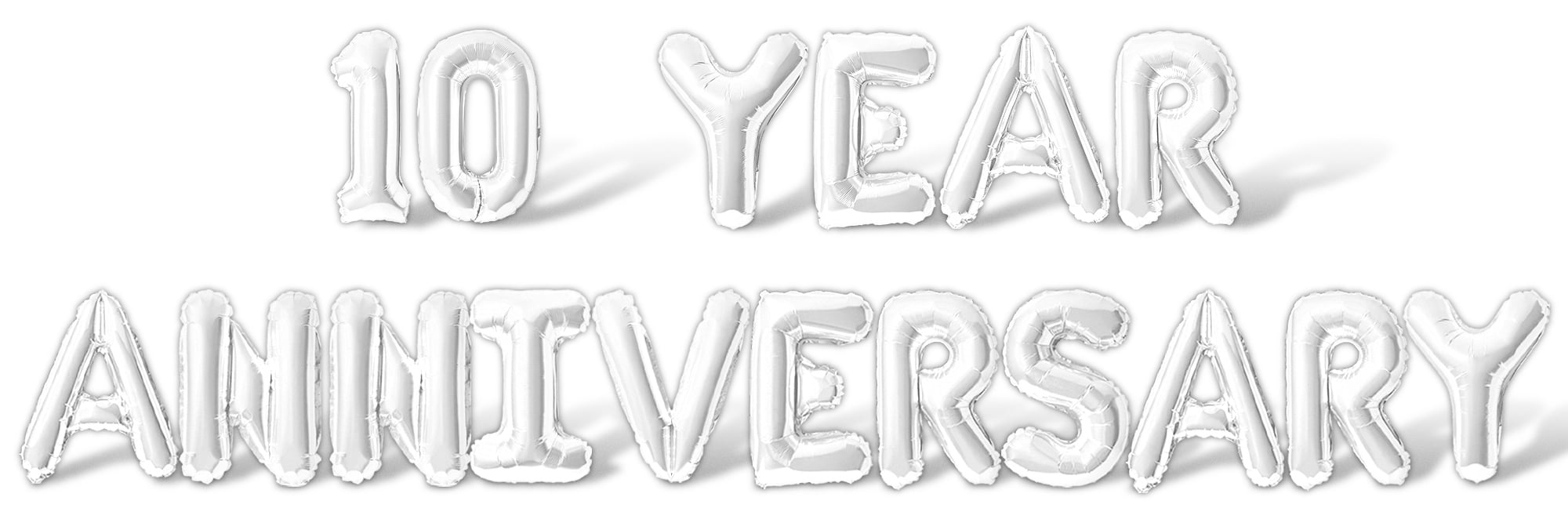 Letter Balloons - 10 YEAR ANNIVERSARY 16" Inch Alphabet Letters Foil ...