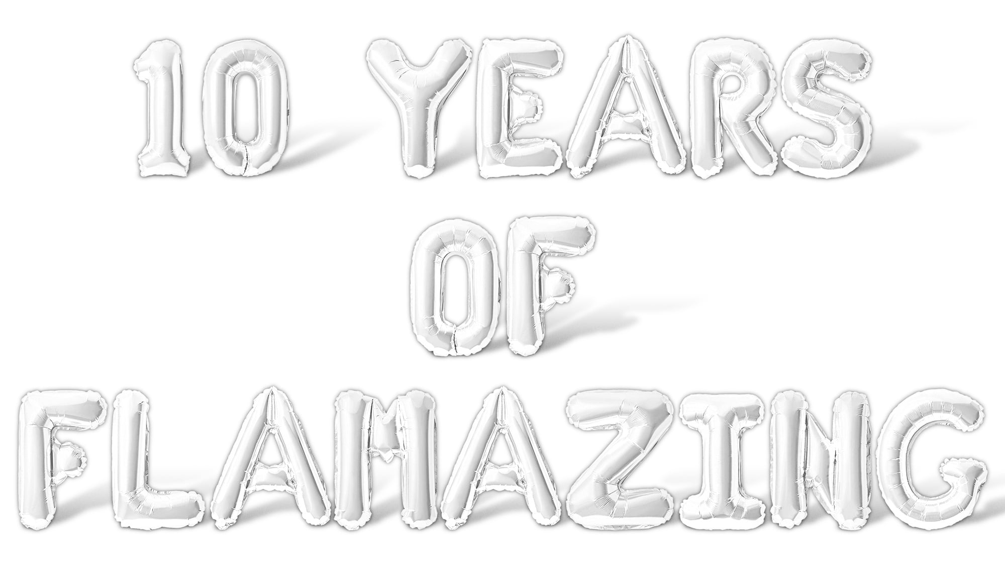 Letter Balloons - 10 YEARS OF FLAMAZING 16" Inch Alphabet Letters Foil ...