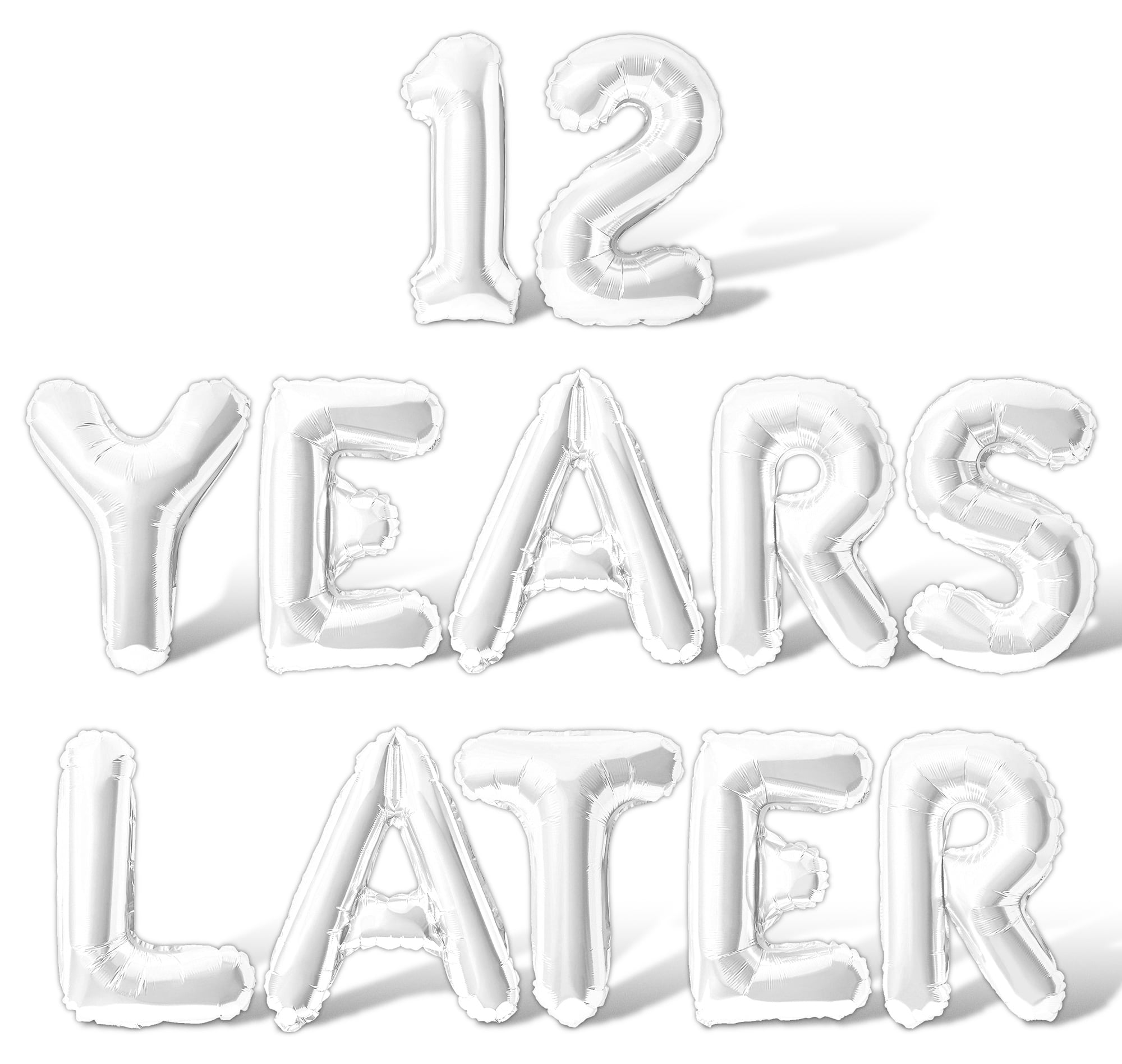 Letter Balloons - 12 YEARS LATER 16" Inch Alphabet Letters Foil Mylar ...