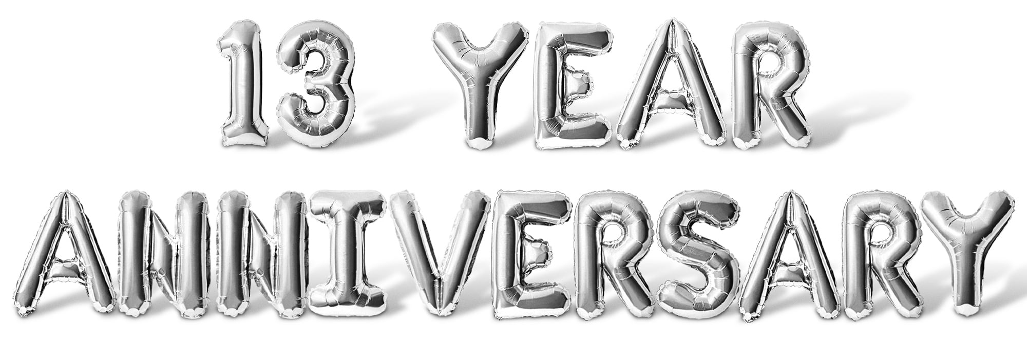 Letter Balloons - 13 YEAR ANNIVERSARY 16" Inch Alphabet Letters Foil ...