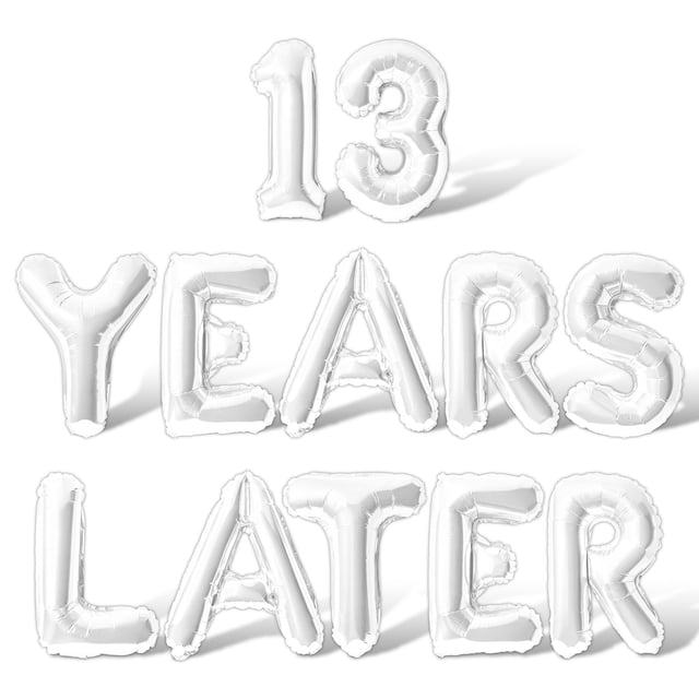 Letter Balloons - 13 YEARS LATER 16" Inch Alphabet Letters Foil Mylar ...