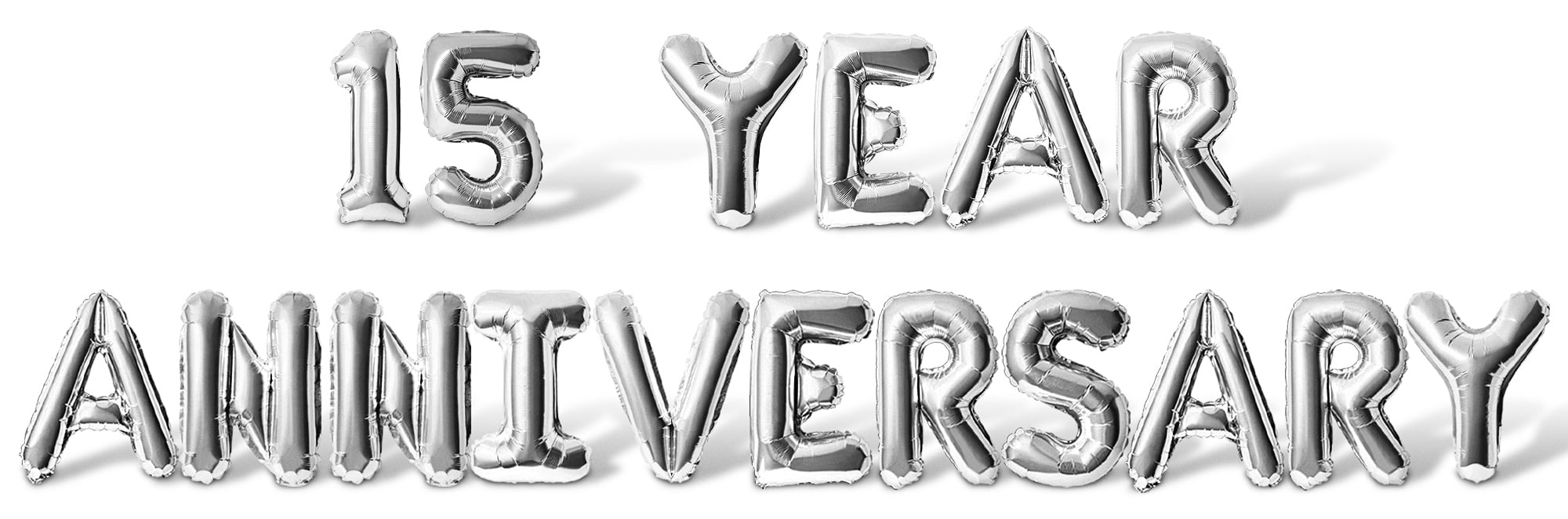 Letter Balloons - 15 YEAR ANNIVERSARY 16" Inch Alphabet Letters Foil ...