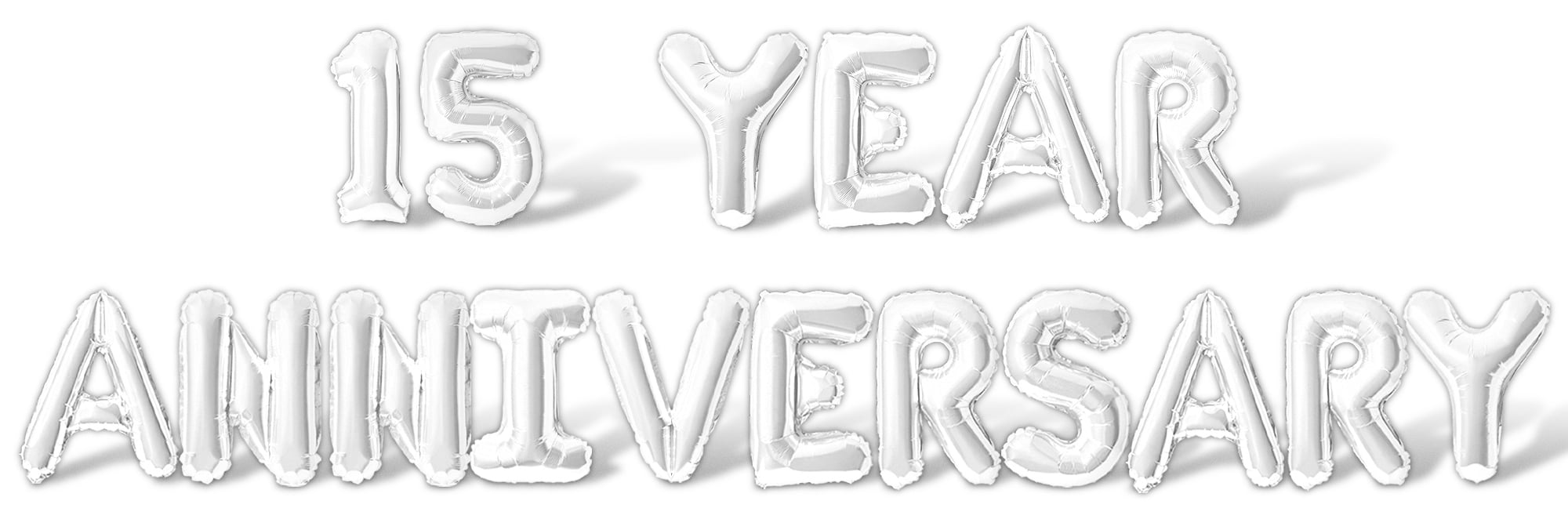 Letter Balloons - 15 YEAR ANNIVERSARY 16" Inch Alphabet Letters Foil ...
