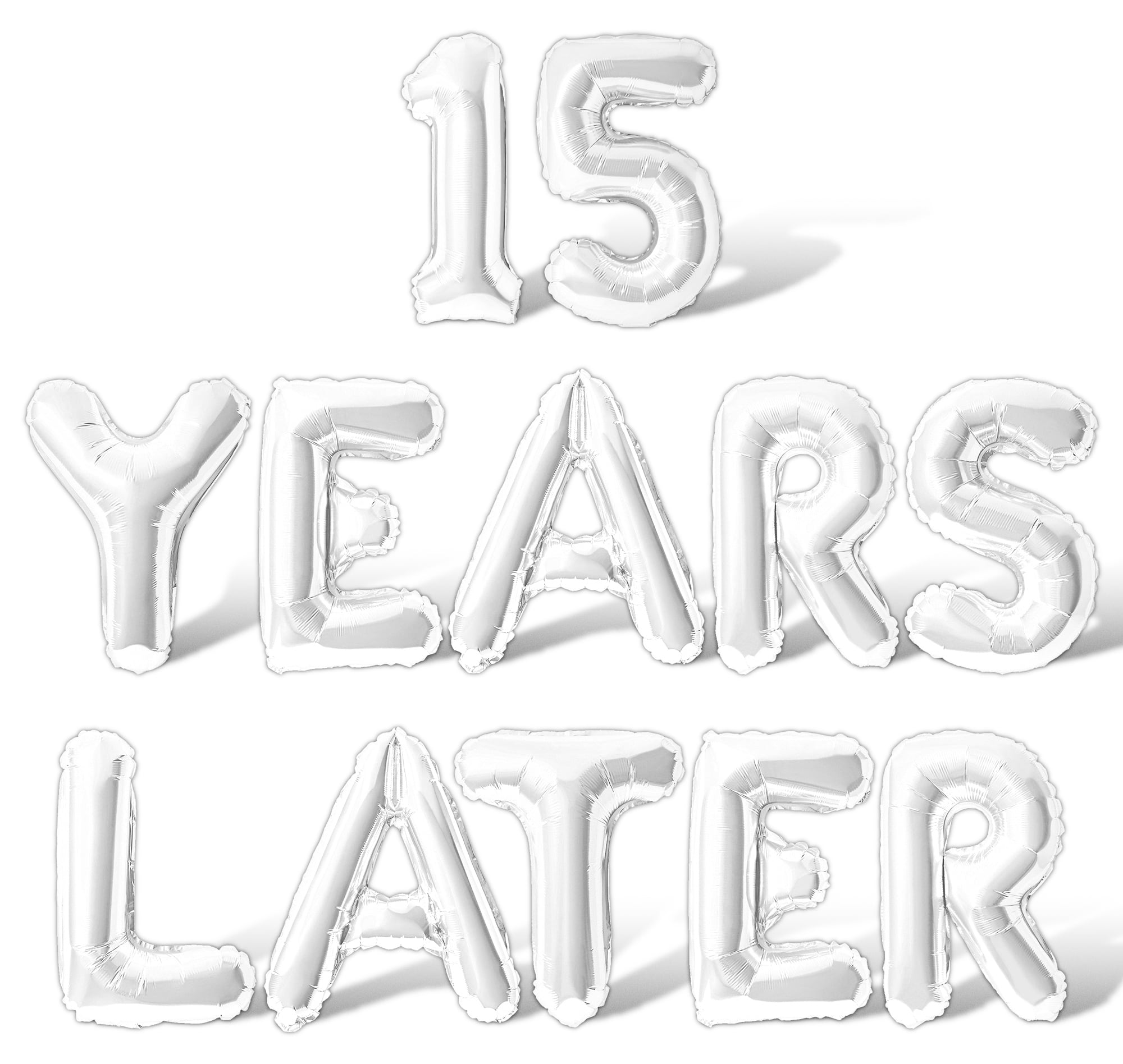 Letter Balloons - 15 YEARS LATER 16" Inch Alphabet Letters Foil Mylar ...