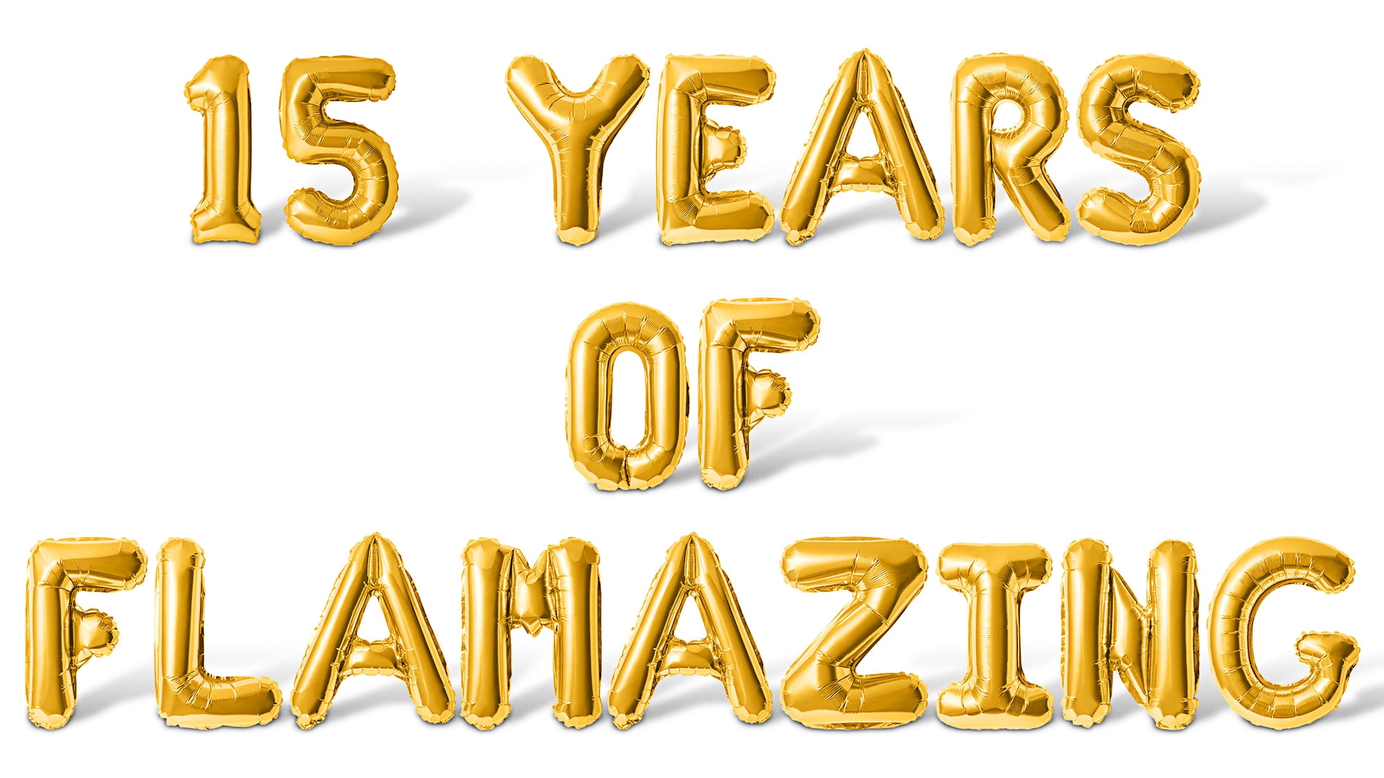 Letter Balloons - 15 YEARS OF FLAMAZING 16" Inch Alphabet Letters Foil ...