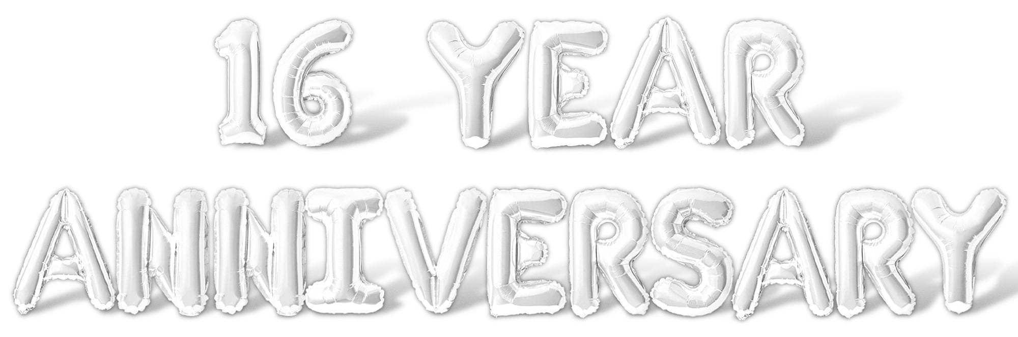 Letter Balloons - 16 YEAR ANNIVERSARY 16" Inch Alphabet Letters Foil ...