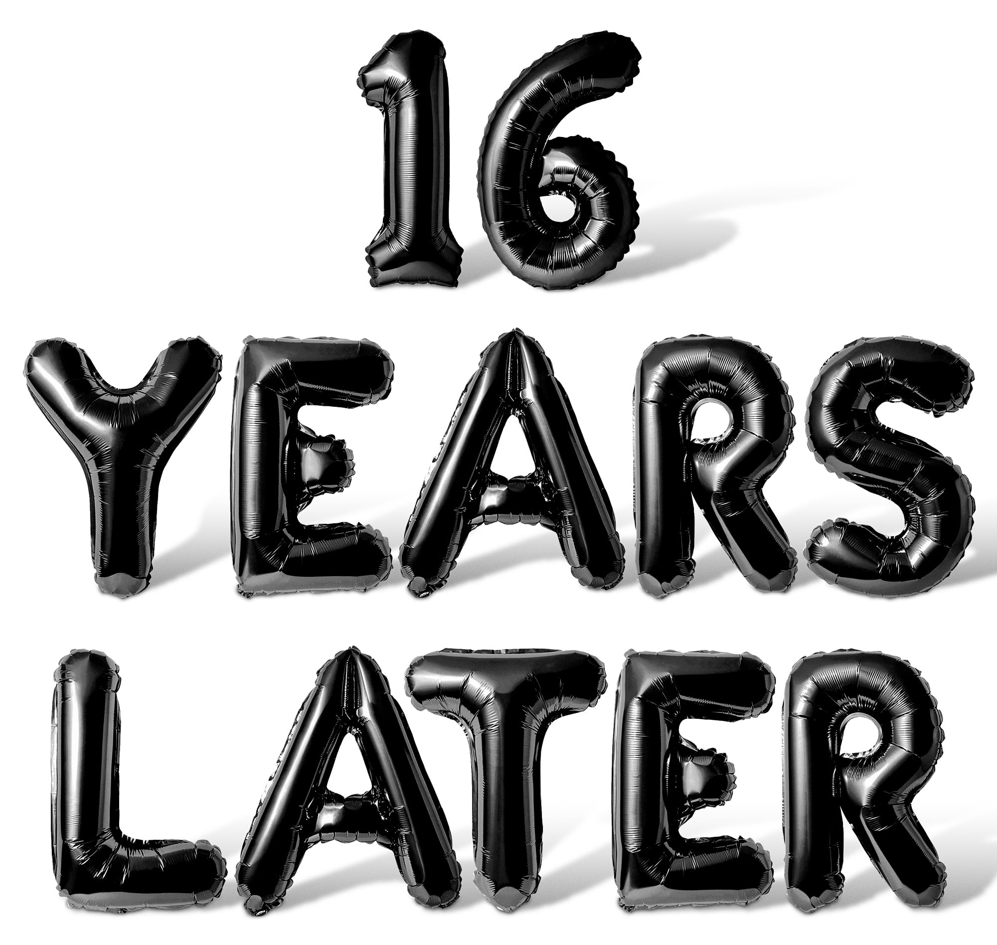 Letter Balloons - 16 YEARS LATER 16" Inch Alphabet Letters Foil Mylar ...