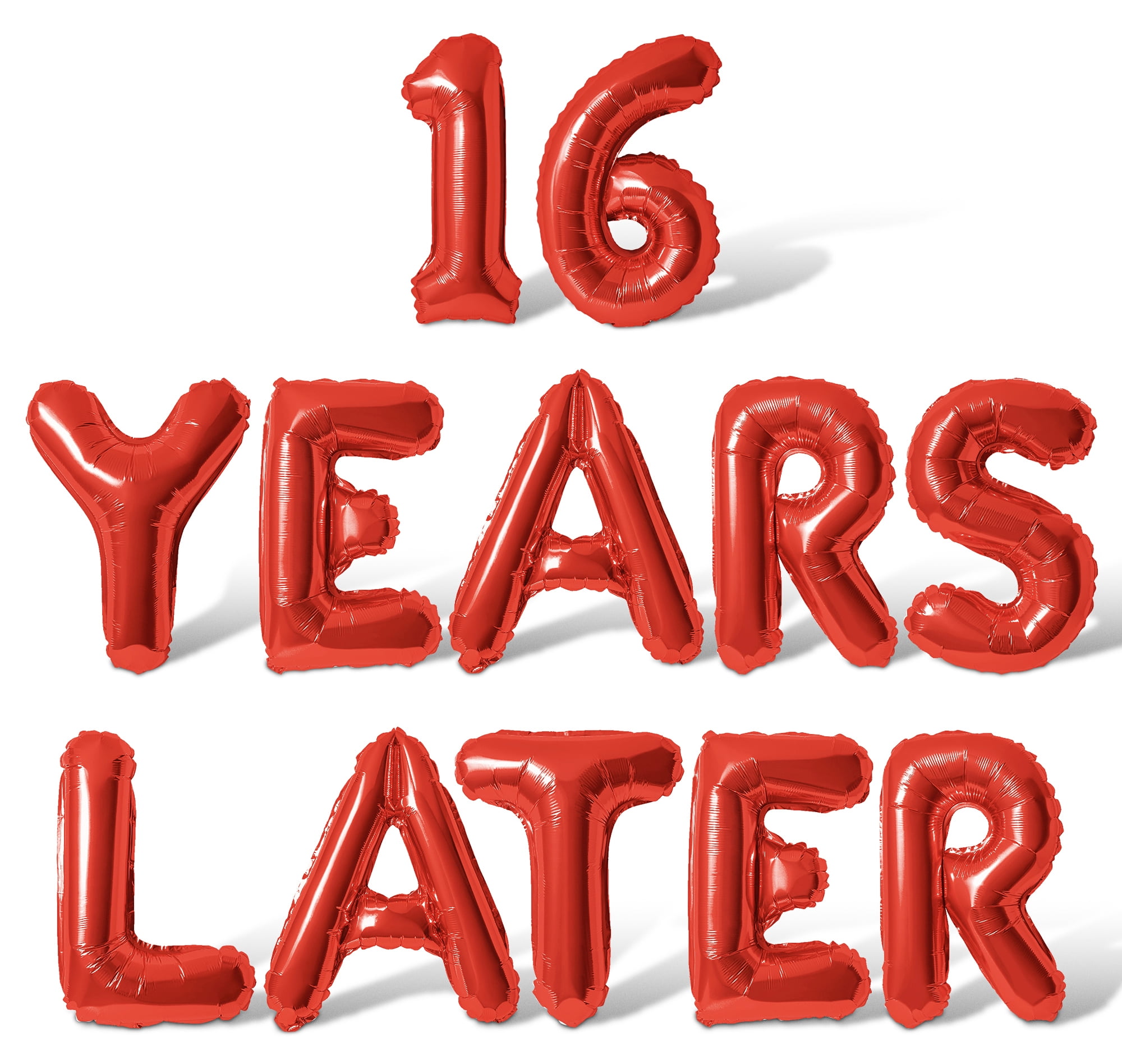 Letter Balloons - 16 YEARS LATER 16" Inch Alphabet Letters Foil Mylar ...