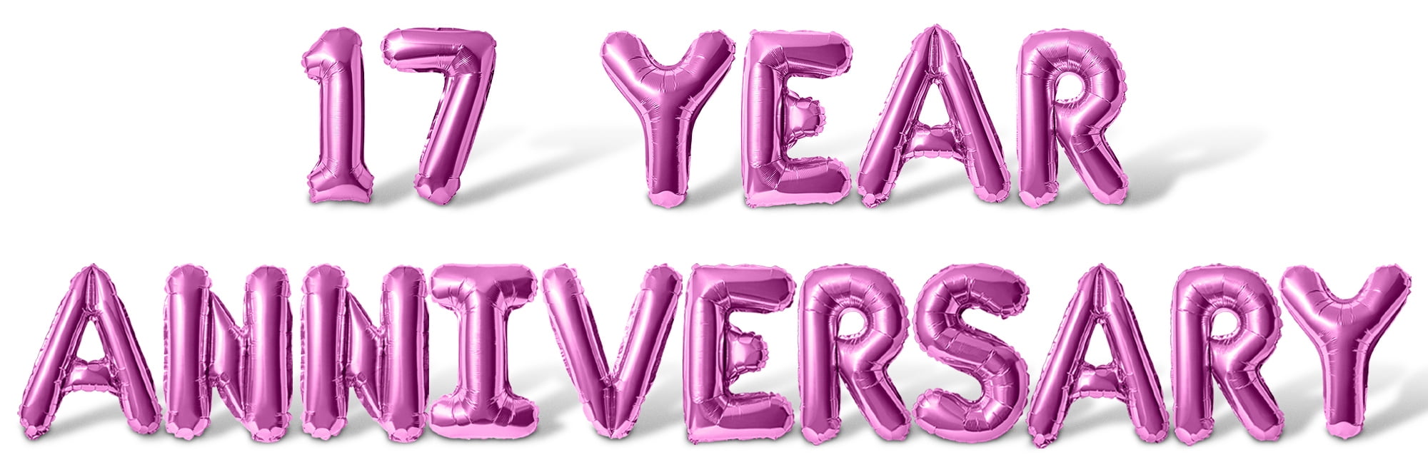 Letter Balloons - 17 YEAR ANNIVERSARY 16" Inch Alphabet Letters Foil ...