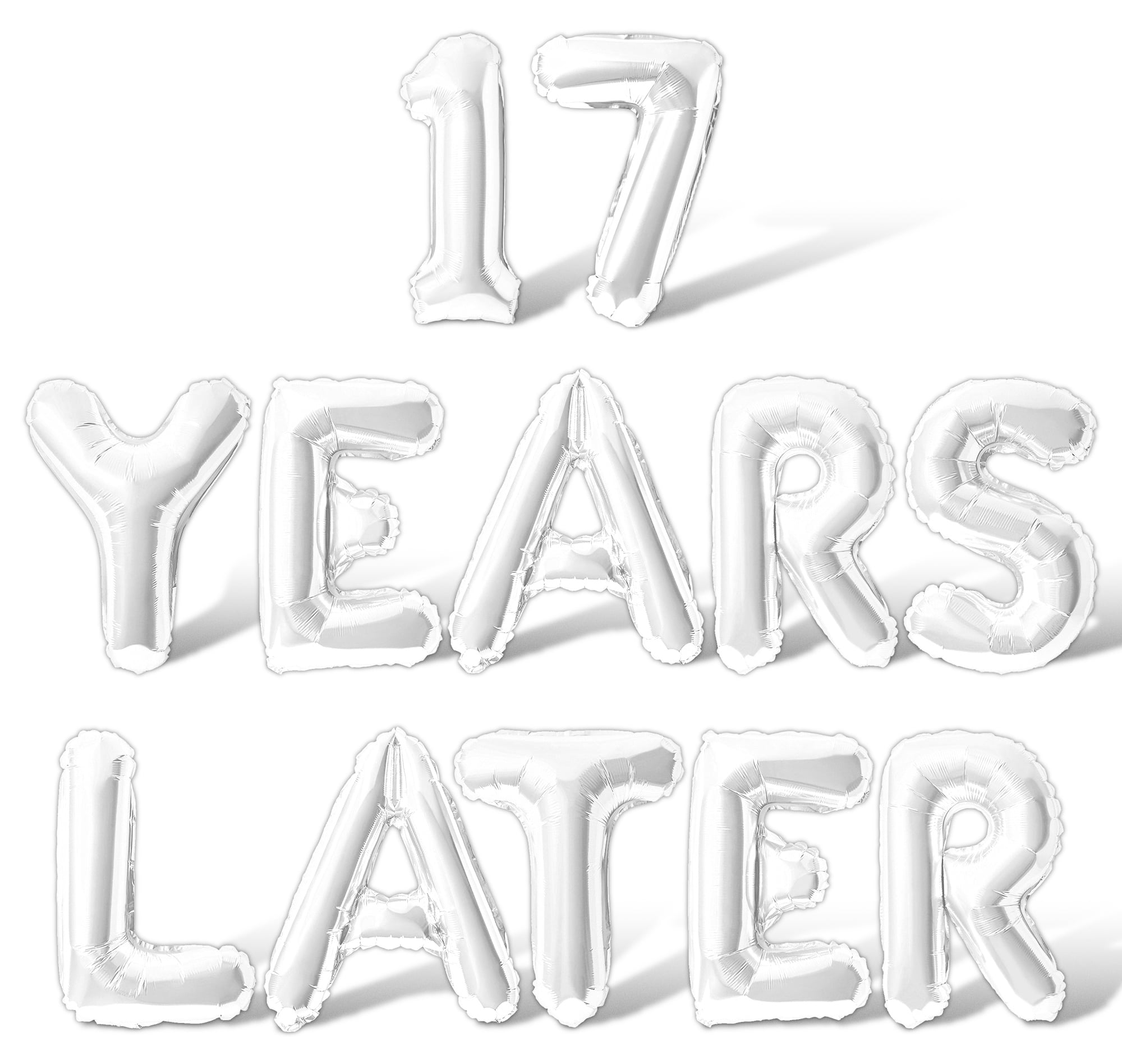Letter Balloons - 17 YEARS LATER 16" Inch Alphabet Letters Foil Mylar ...