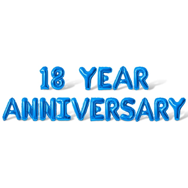 Letter Balloons - 18 YEAR ANNIVERSARY 16" Inch Alphabet Letters Foil ...