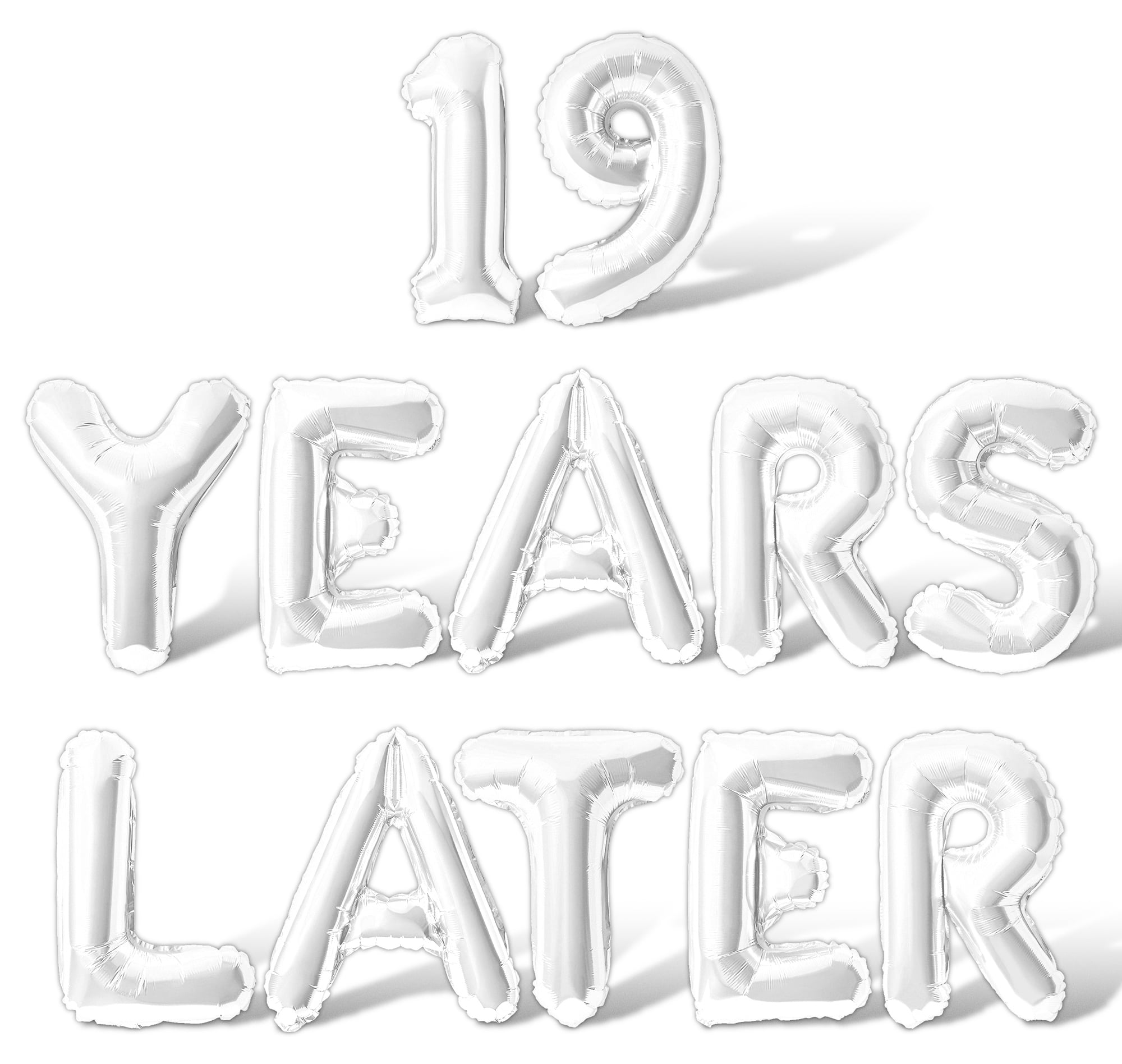 Letter Balloons - 19 YEARS LATER 16" Inch Alphabet Letters Foil Mylar ...