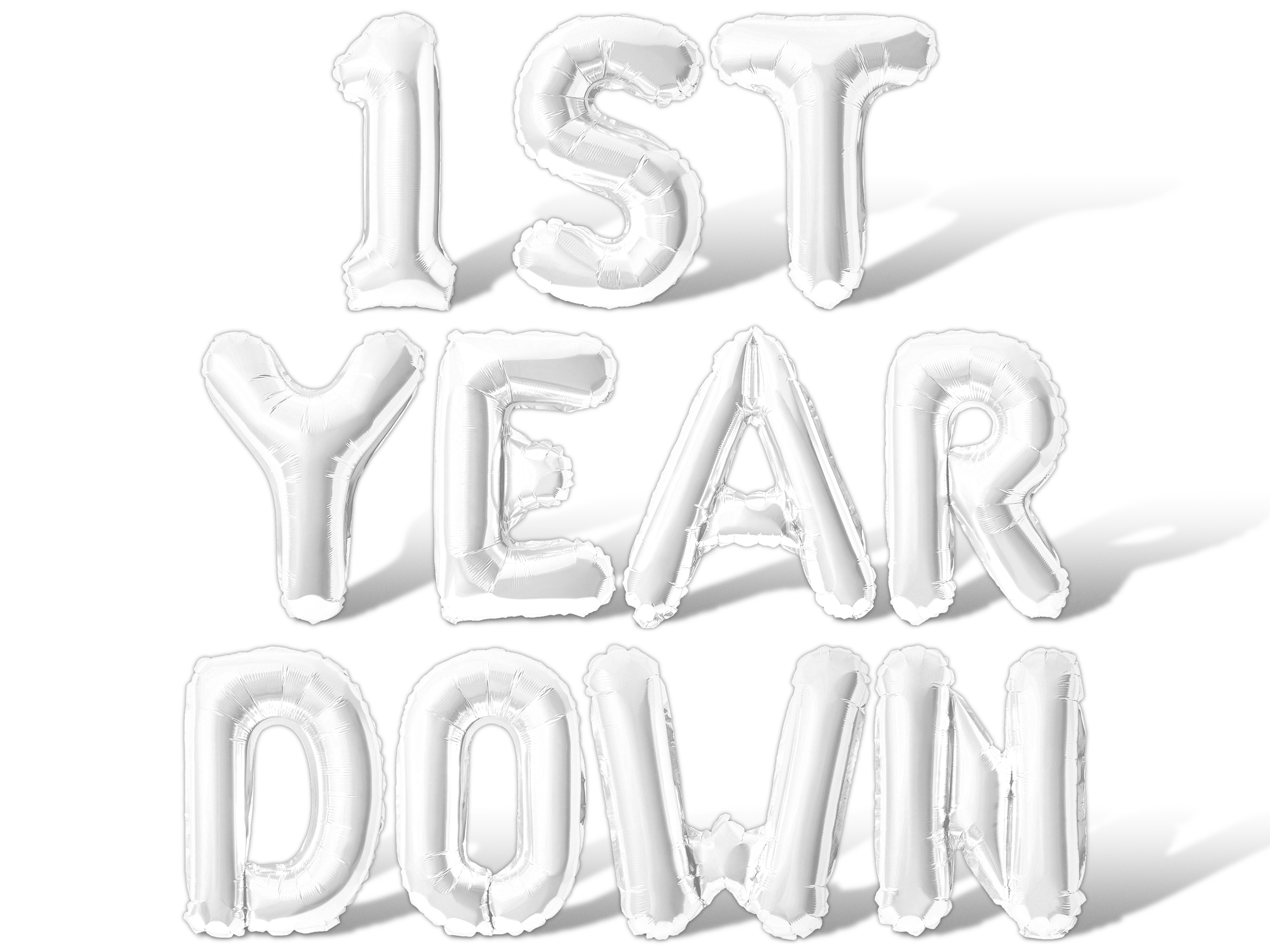 Letter Balloons - 1ST YEAR DOWN 16" Inch Alphabet Letters Foil Mylar ...