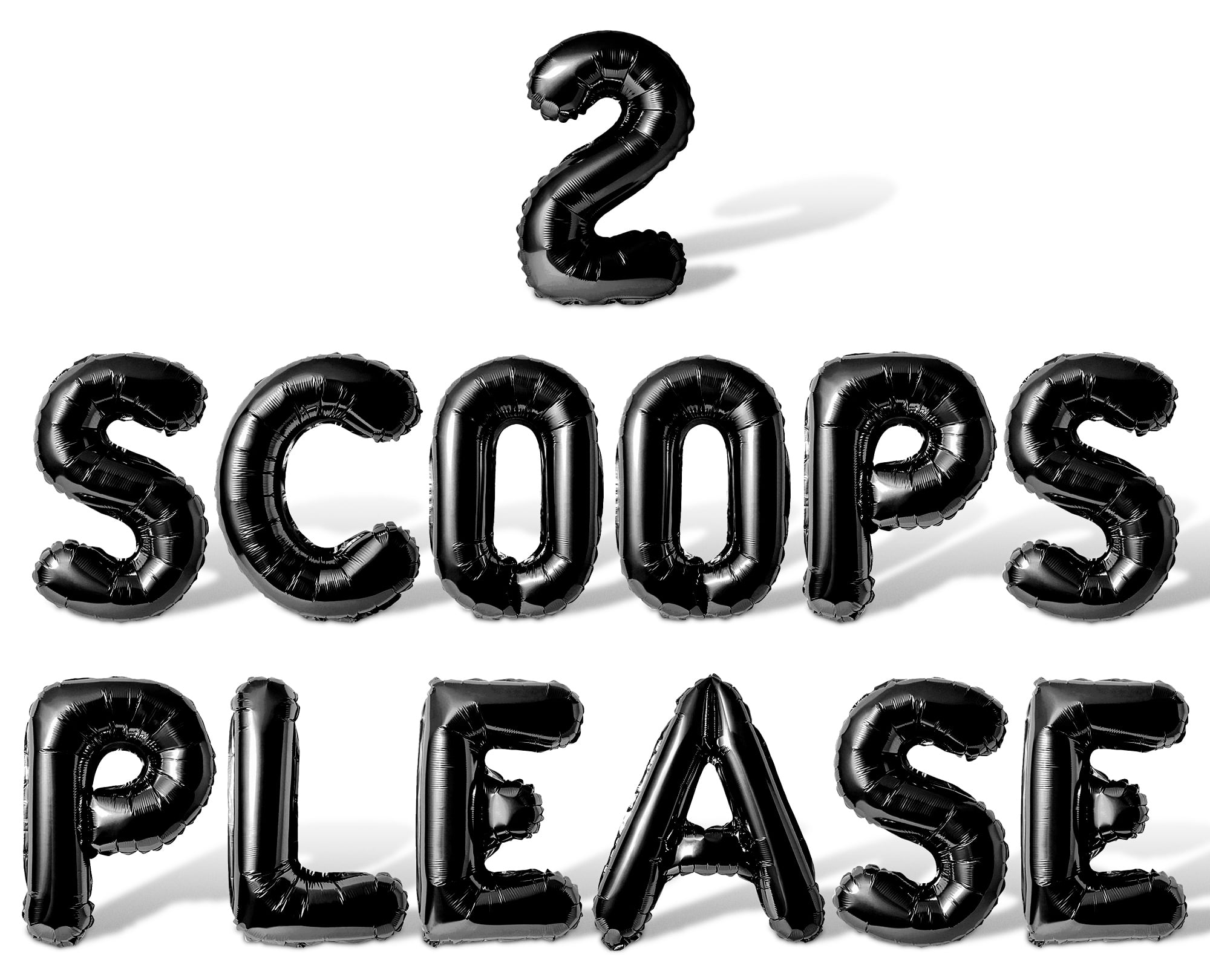 Letter Balloons - 2 SCOOPS PLEASE 16" Inch Alphabet Letters Foil Mylar ...