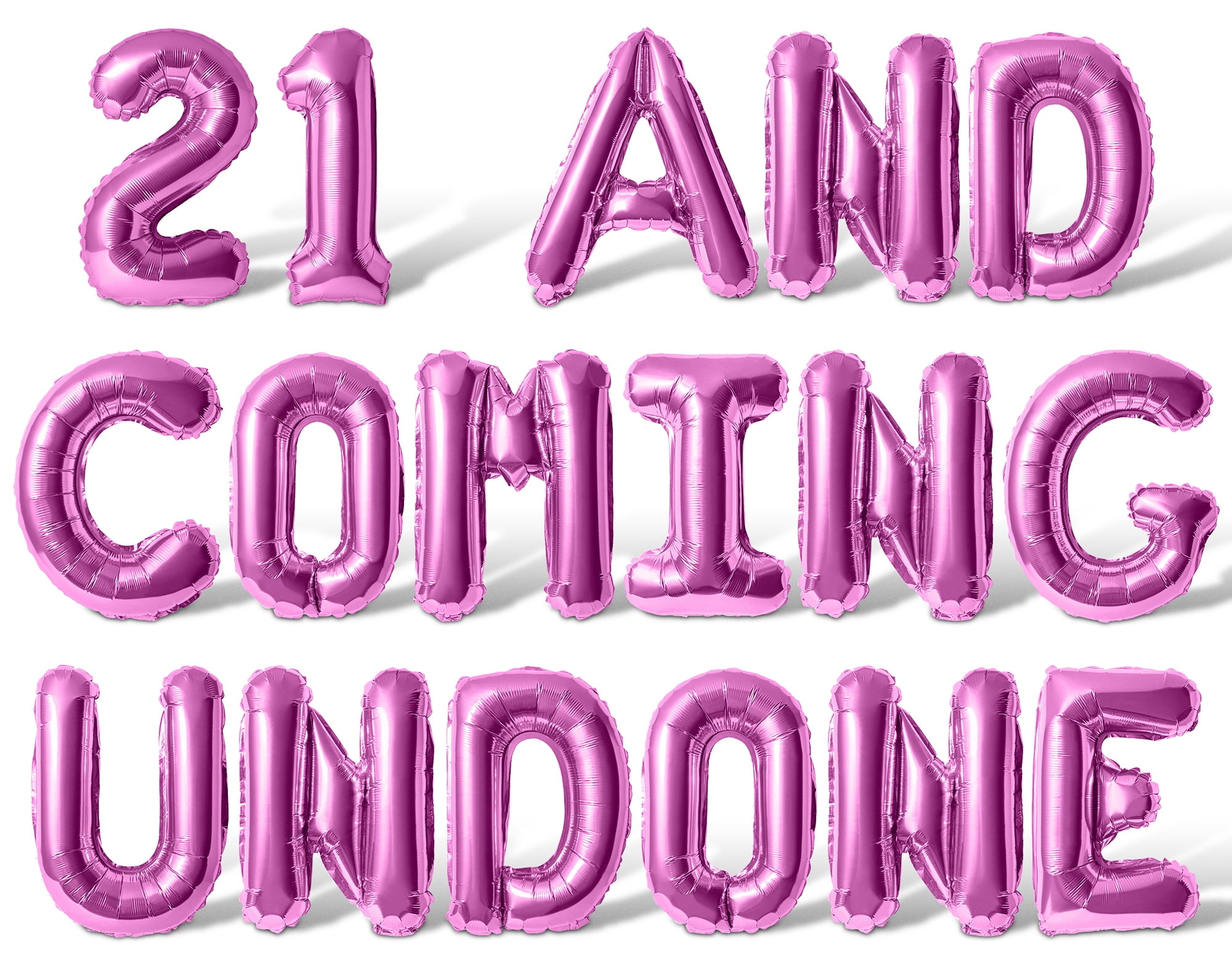 Letter Balloons - 21 AND COMING UNDONE 16" Inch Alphabet Letters Foil ...