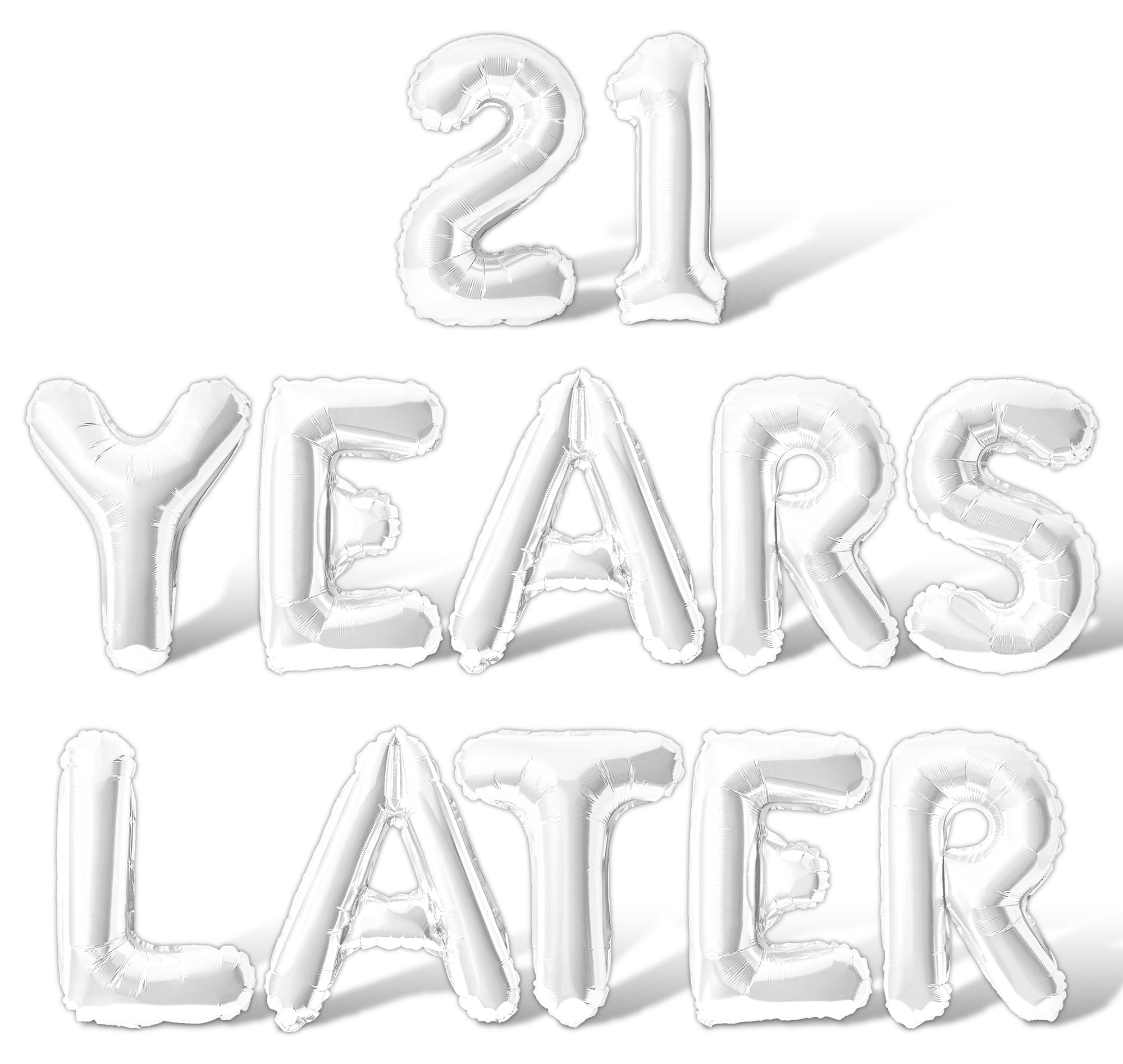 Letter Balloons - 21 YEARS LATER 16" Inch Alphabet Letters Foil Mylar ...